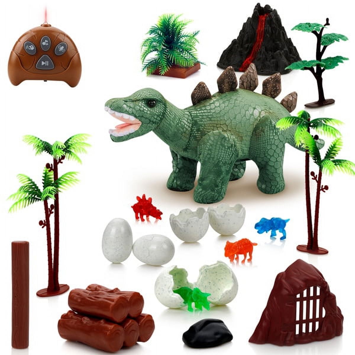Dinosaur Plush Toy, ZPL Remote Control Walking Dinosaur Toys for Kids ...