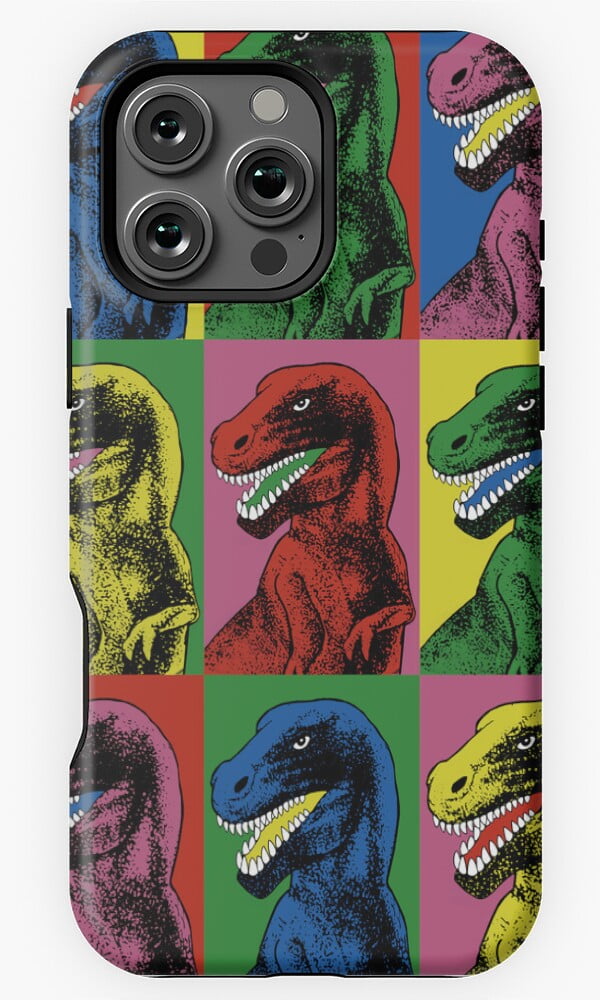 Dinosaur Pop Art Graphic Phone Case Compatible with iPhone 11 to 16 Pro ...