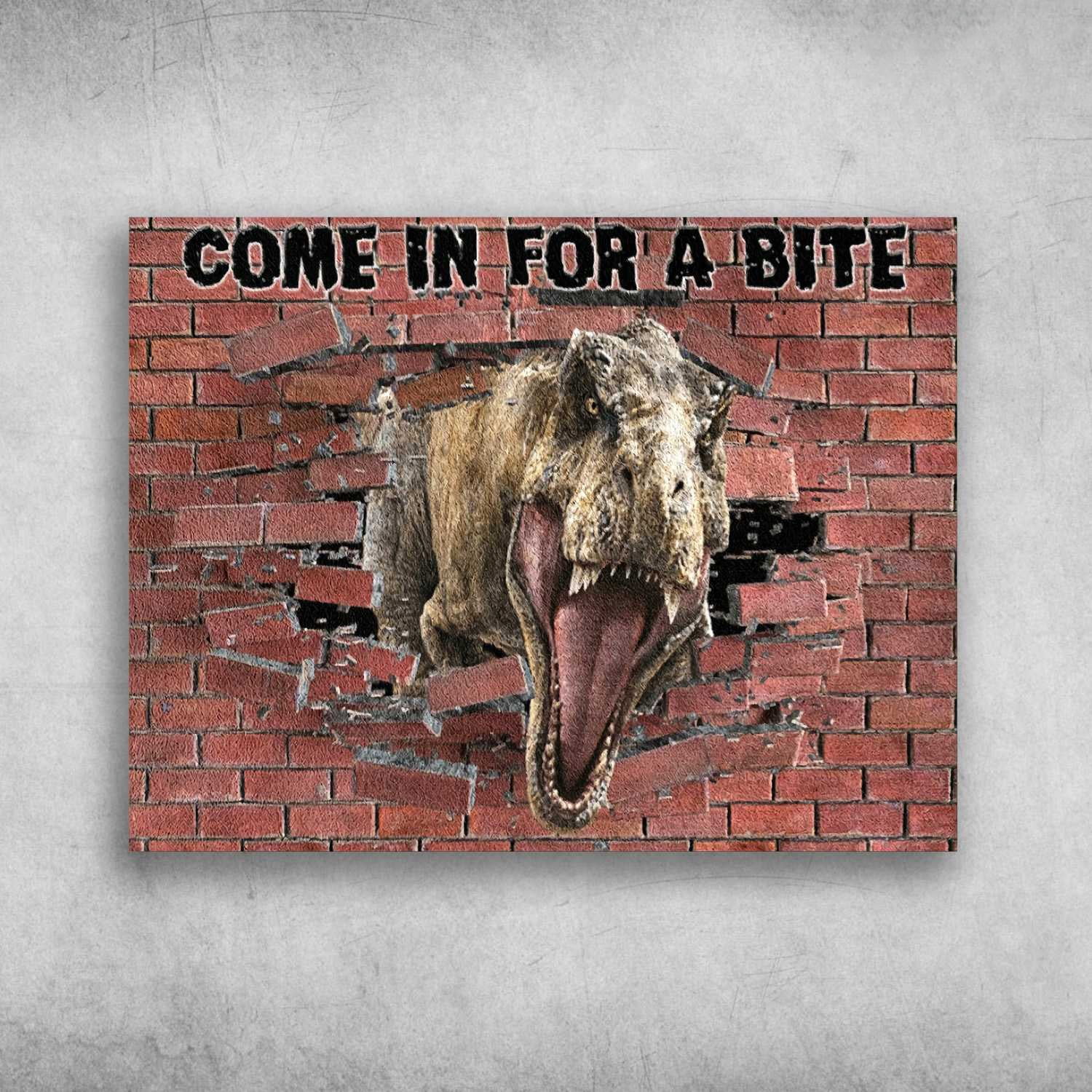 Dinosaur Poster - Come In For A Bite 16 x 24 Inch Poster - Walmart.com
