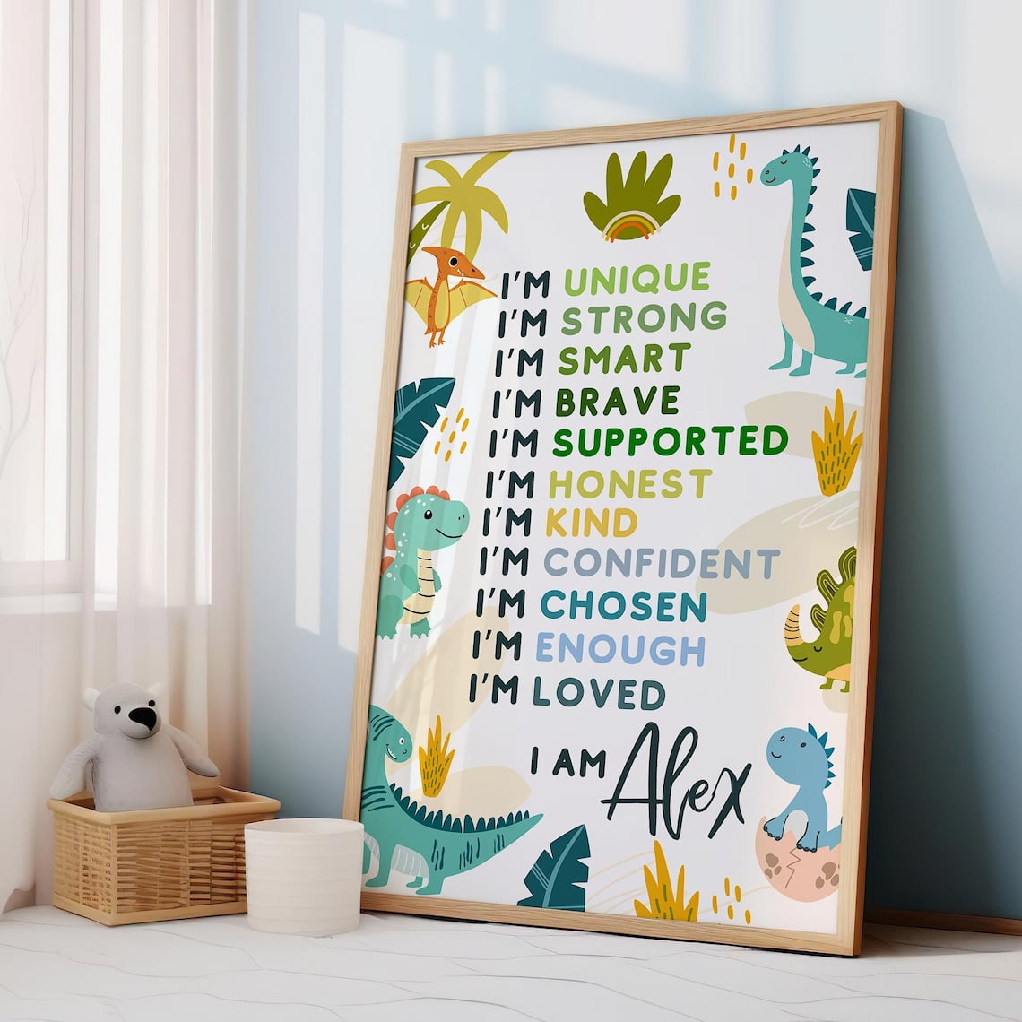 Dinosaur Posters, Dinosaur Nursery Poster, Affirmation For, Affirmation ...