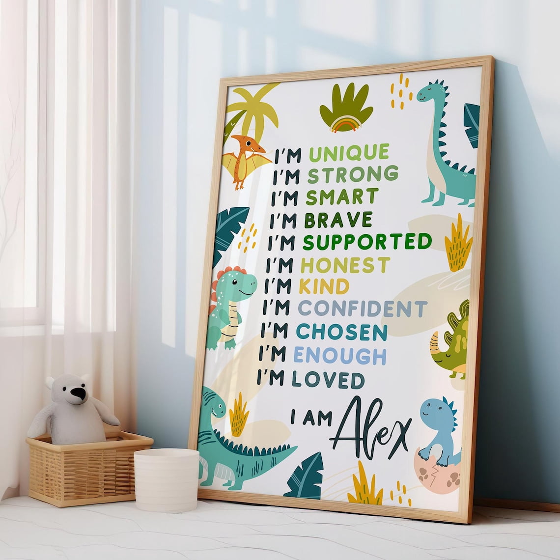 Dinosaur Posters, Dinosaur Nursery Poster, Affirmation For, Affirmation ...
