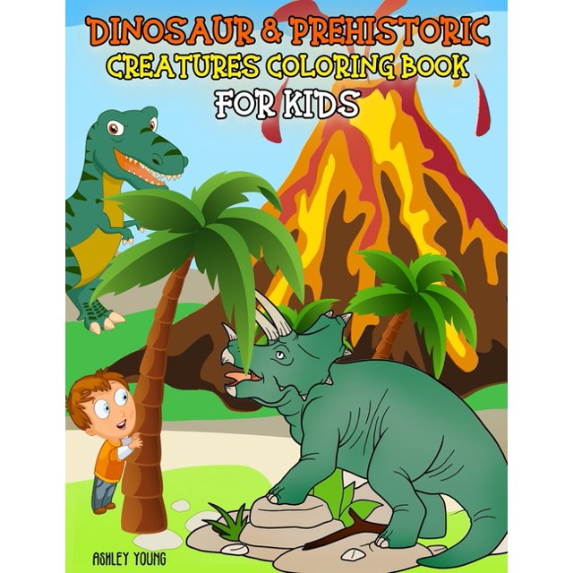 Dinosaur & Prehistoric Creatures Coloring Book For Kids: Dinosaur ...