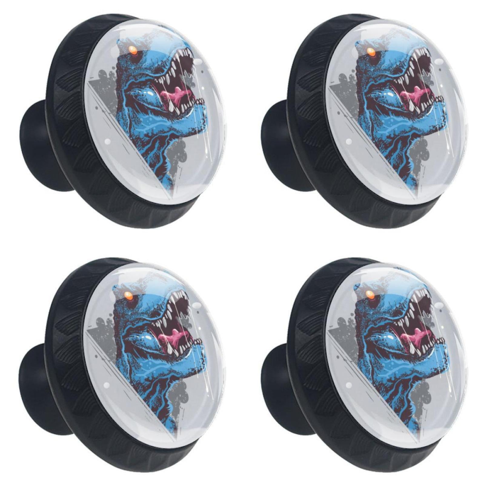 Dinosaur Print (3) Set of 4 DIY Handle Wardrobe Kitchen Cabinet Door ...