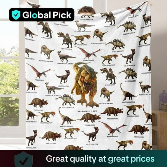 Dinosaur Print Cozy Blanket, 1 Count Soft Comfortable Warm Napping ...