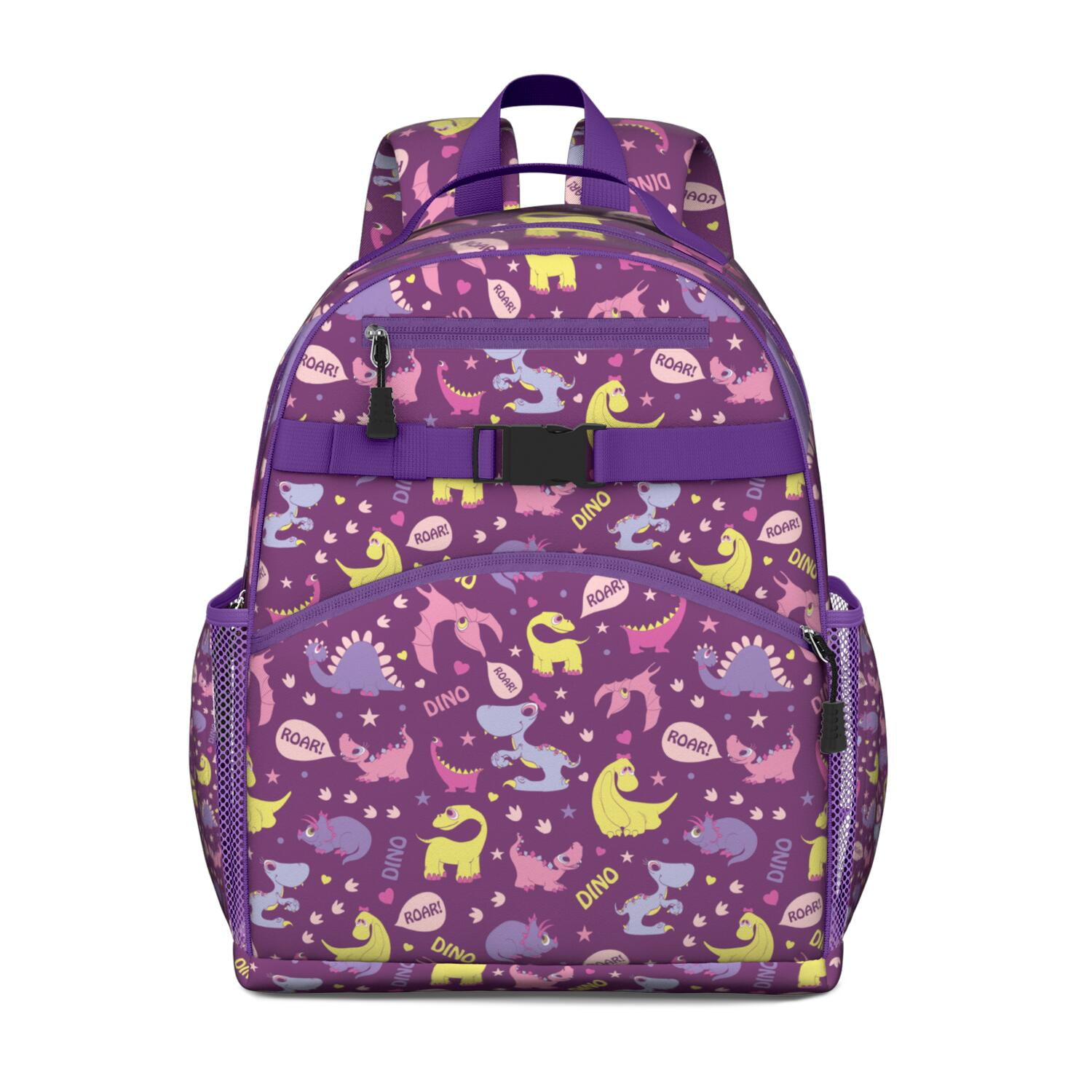 Dinosaur Print Design Backpack with Colorful Watercolor Roaring Dino ...
