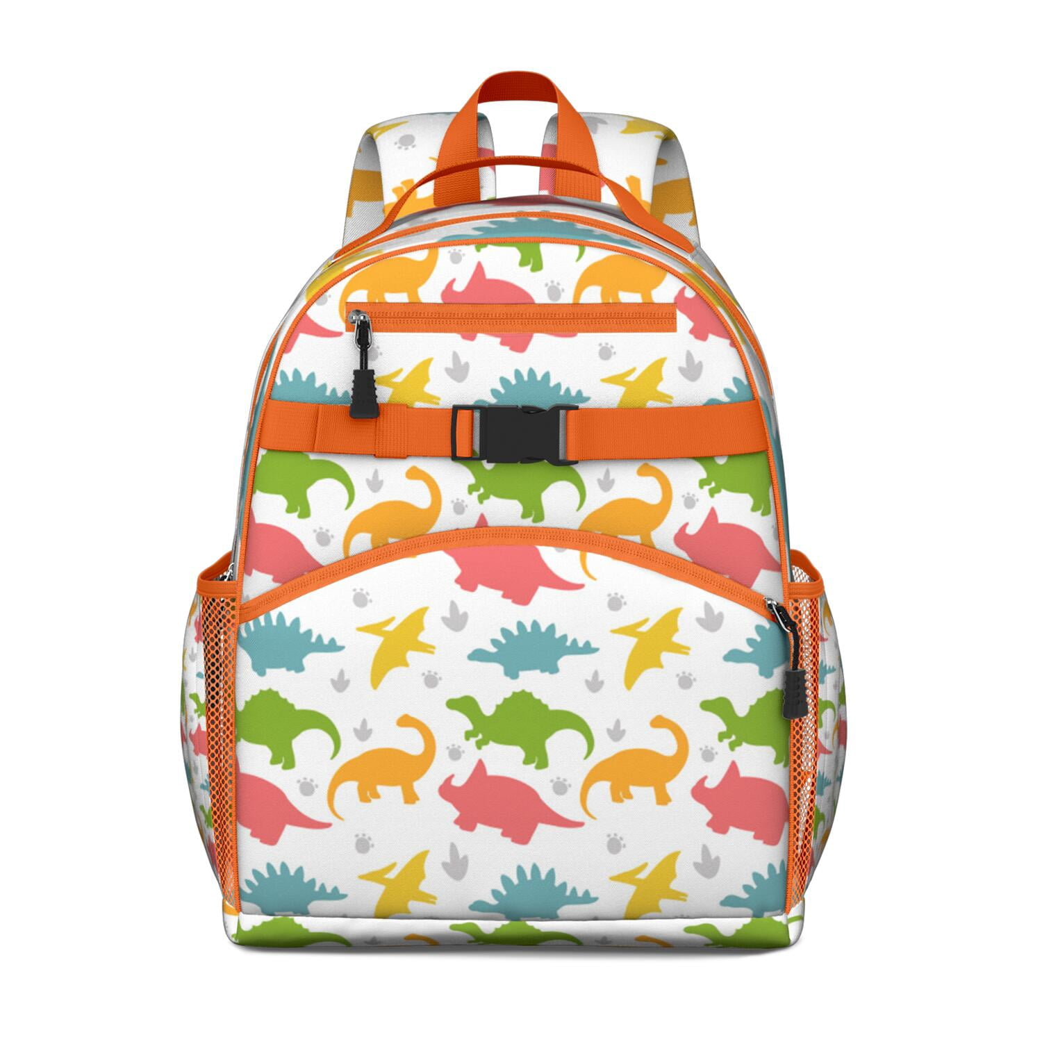 Dinosaur Print Design Toddler Backpack with Colorful Watercolor Roaring ...