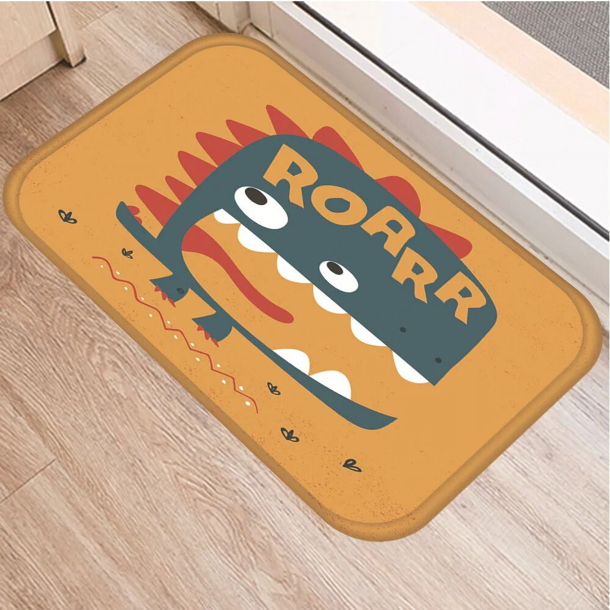 Dinosaur Print Floor Mat Carpet Soft Flannel Doormat Rugs for Bedroom ...