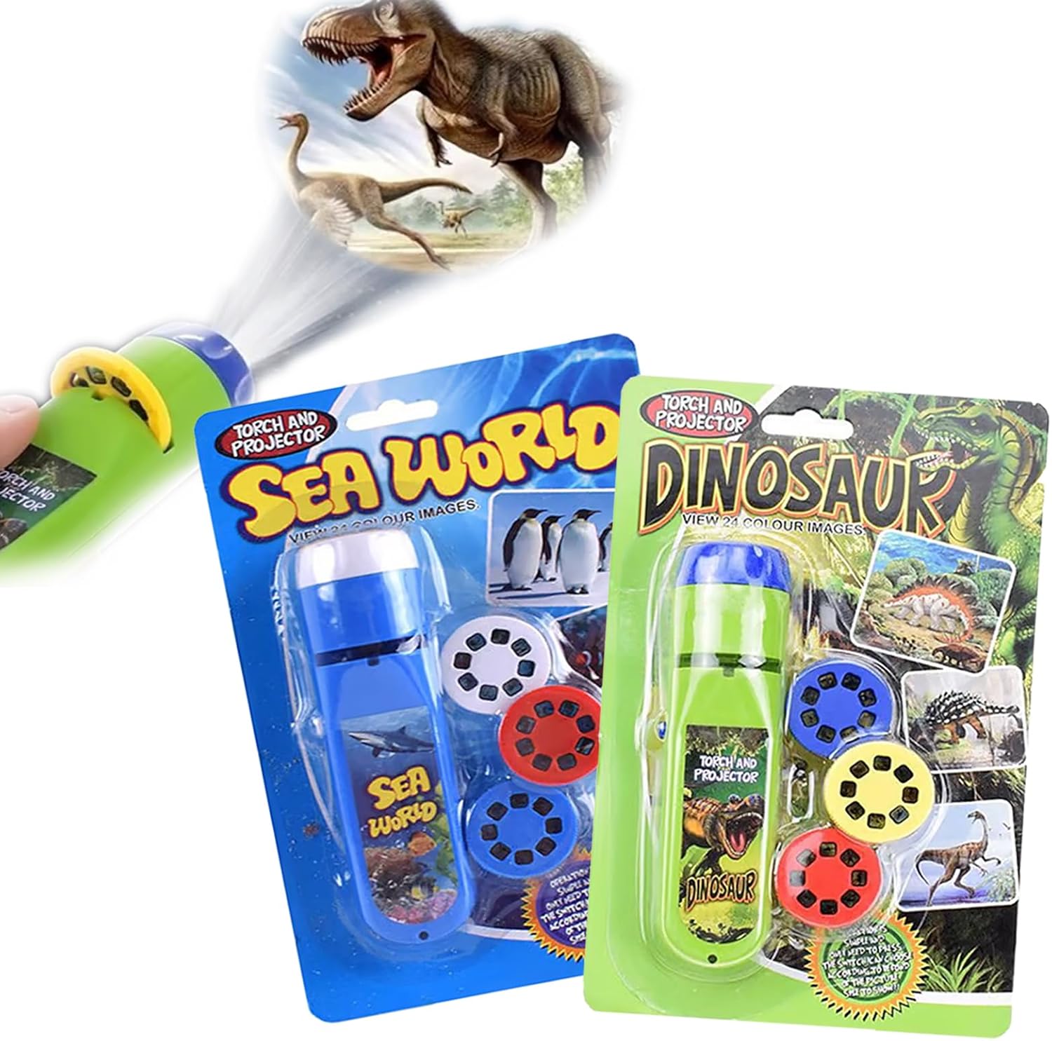 Dinosaur Projector Flashlight for Kids, Portable Night Light with ...