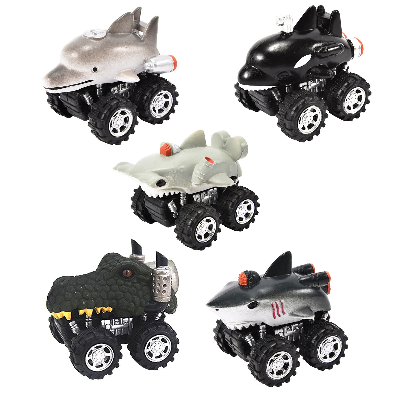 Dinosaur Pull Back Cars Toy Set - No Battery Needed, 6 Pack 3 Inch Dino ...