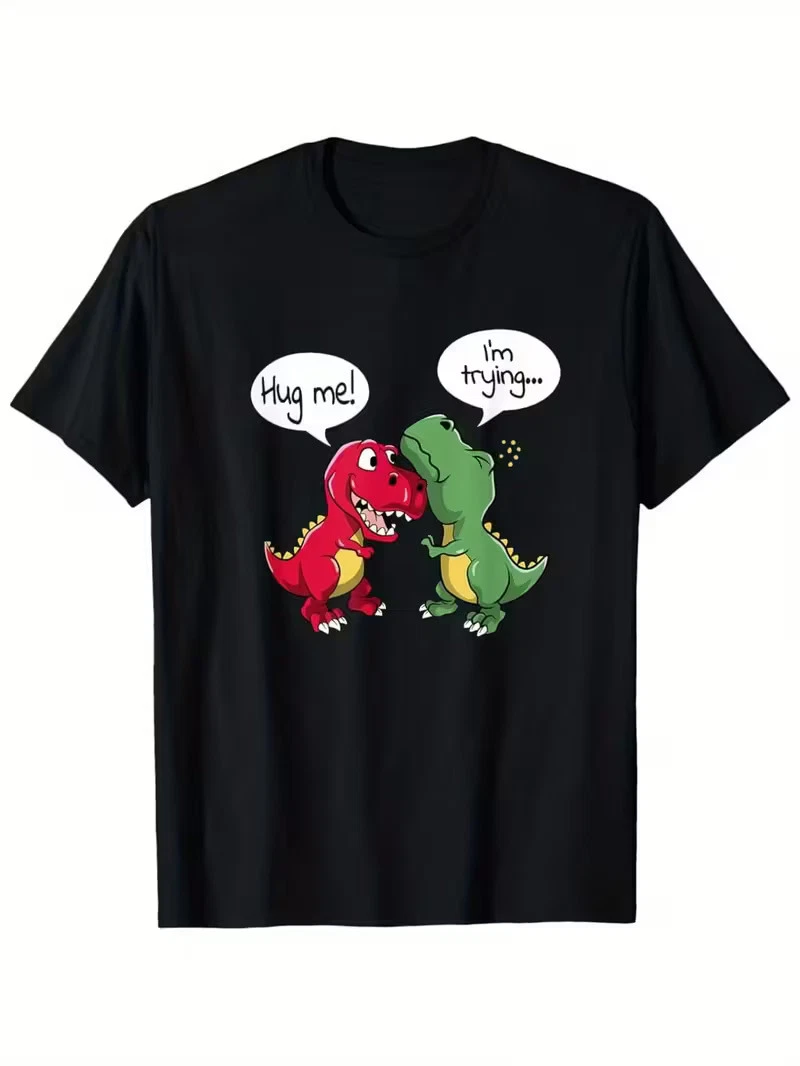Dinosaur Pun T-Rex Hug Me Funny Prehistoric Joke Comic Style Unisex T ...