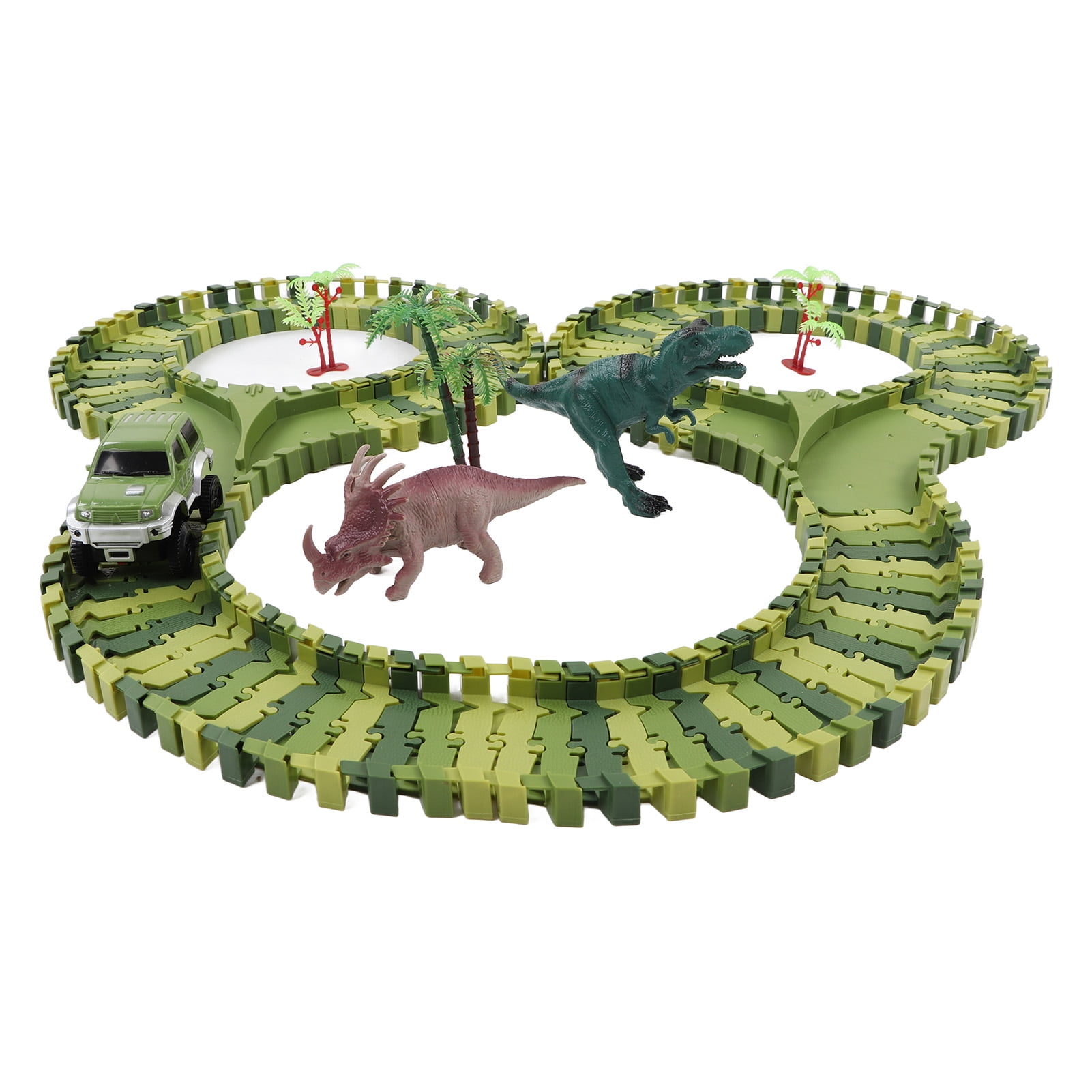 Dinosaur Race Track Car Toys Flexible Tracks Easy To Assemble Electric ...