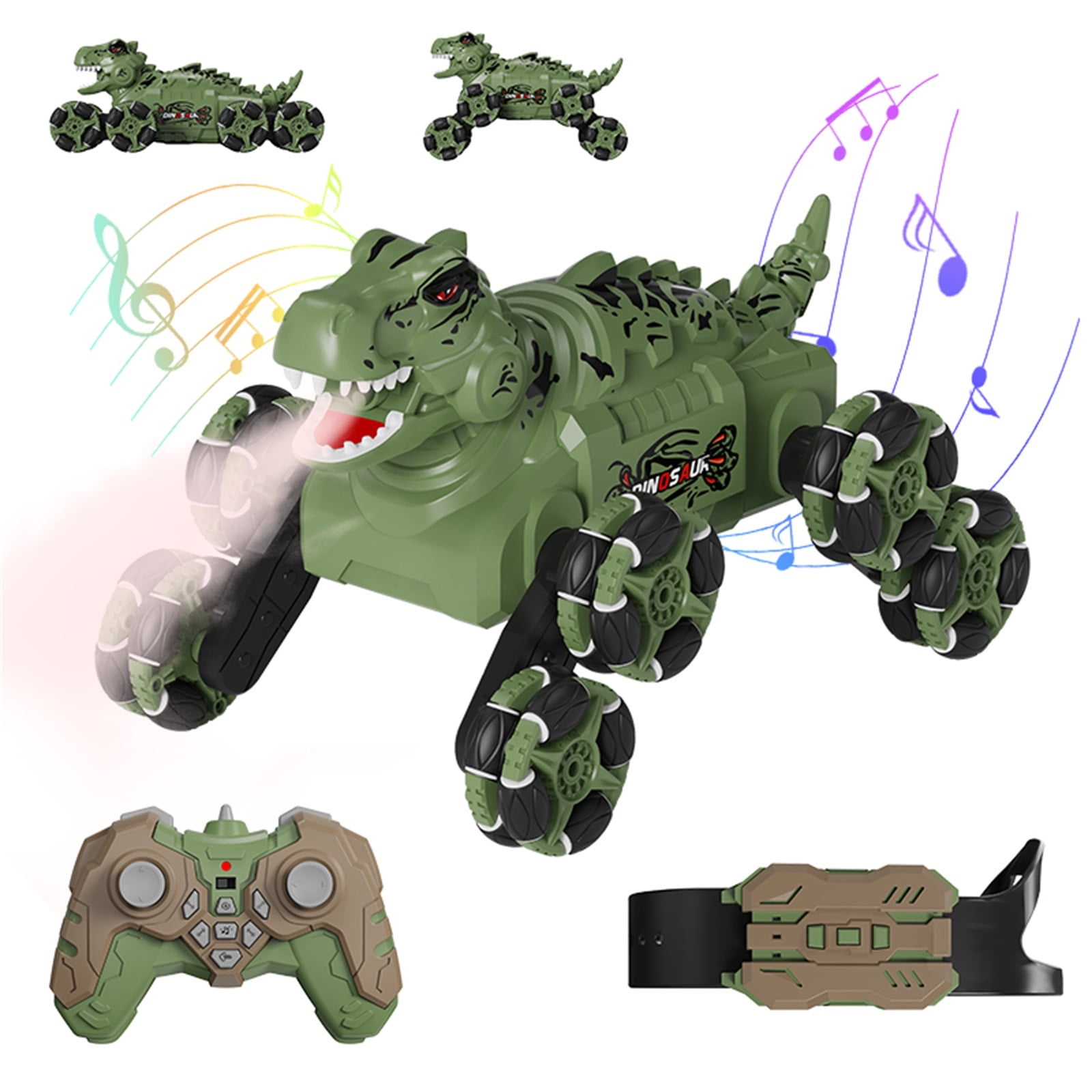 Dinosaur Remote Control Car,Eight-Wheeled Stunt Car for Boys Age 6-12,2.4Ghz Rc Stunt Car with ...