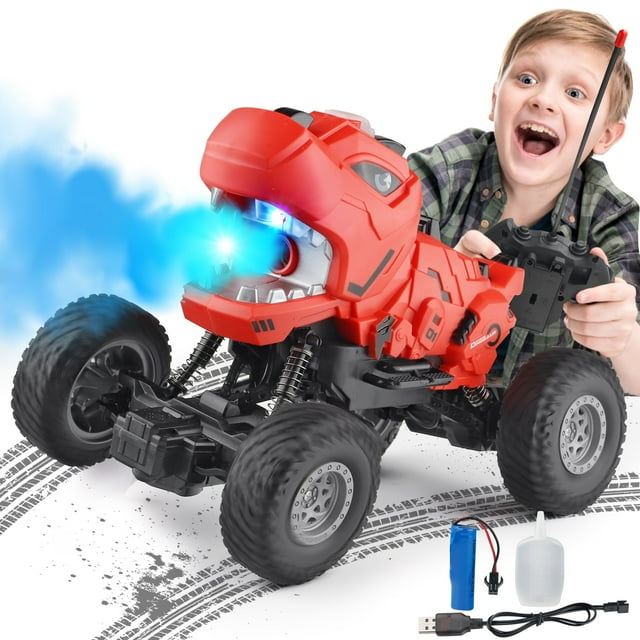 Dino Vehicle Cool Big Wheel Monster Truck RC Car Toy for Boys, Kids and Toddlers, 1:16 Scale ...