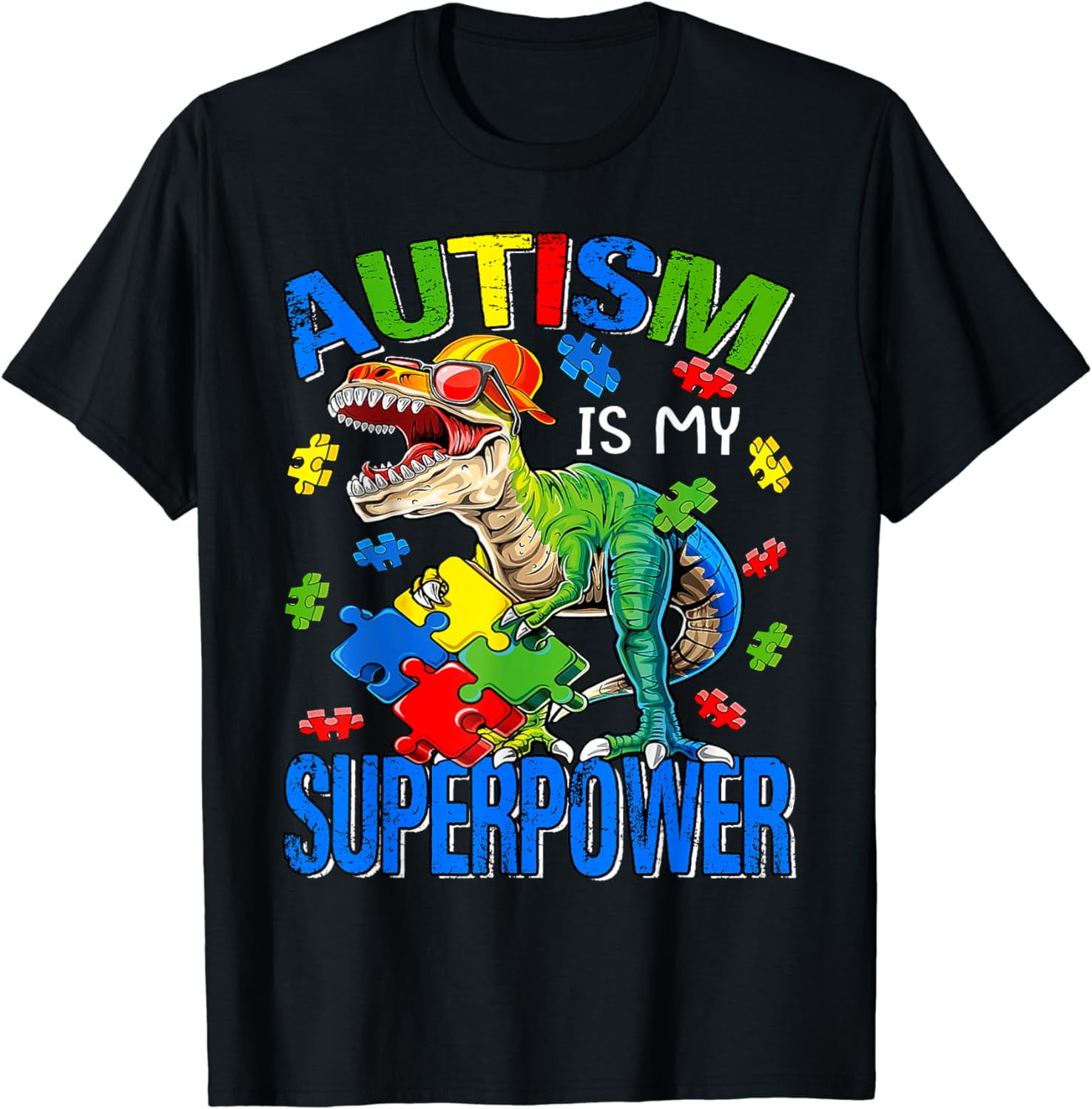 Dinosaur Rex Autism Is My Superpower Autism Awareness T-Shirt - Walmart.com
