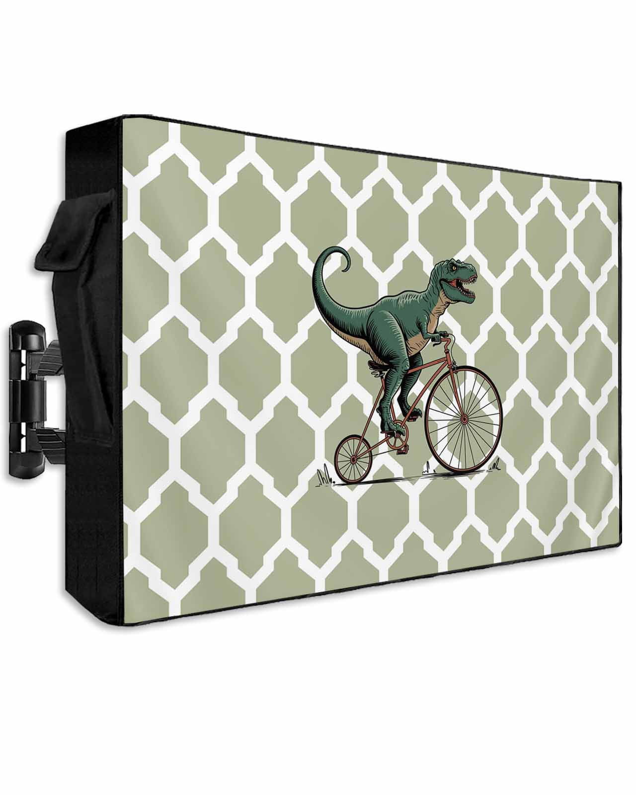 Dinosaur Riding Bike Outdoor TV Cover 40 to 43 inch Vintage Green ...