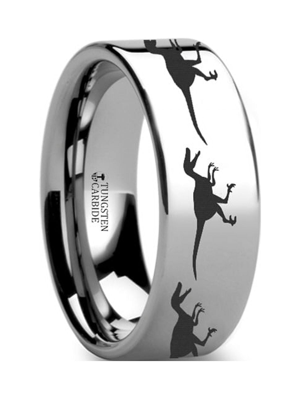 Dinosaur Ring Raptor Velociraptor Ring Prehistoric Paleo Engraved Flat ...