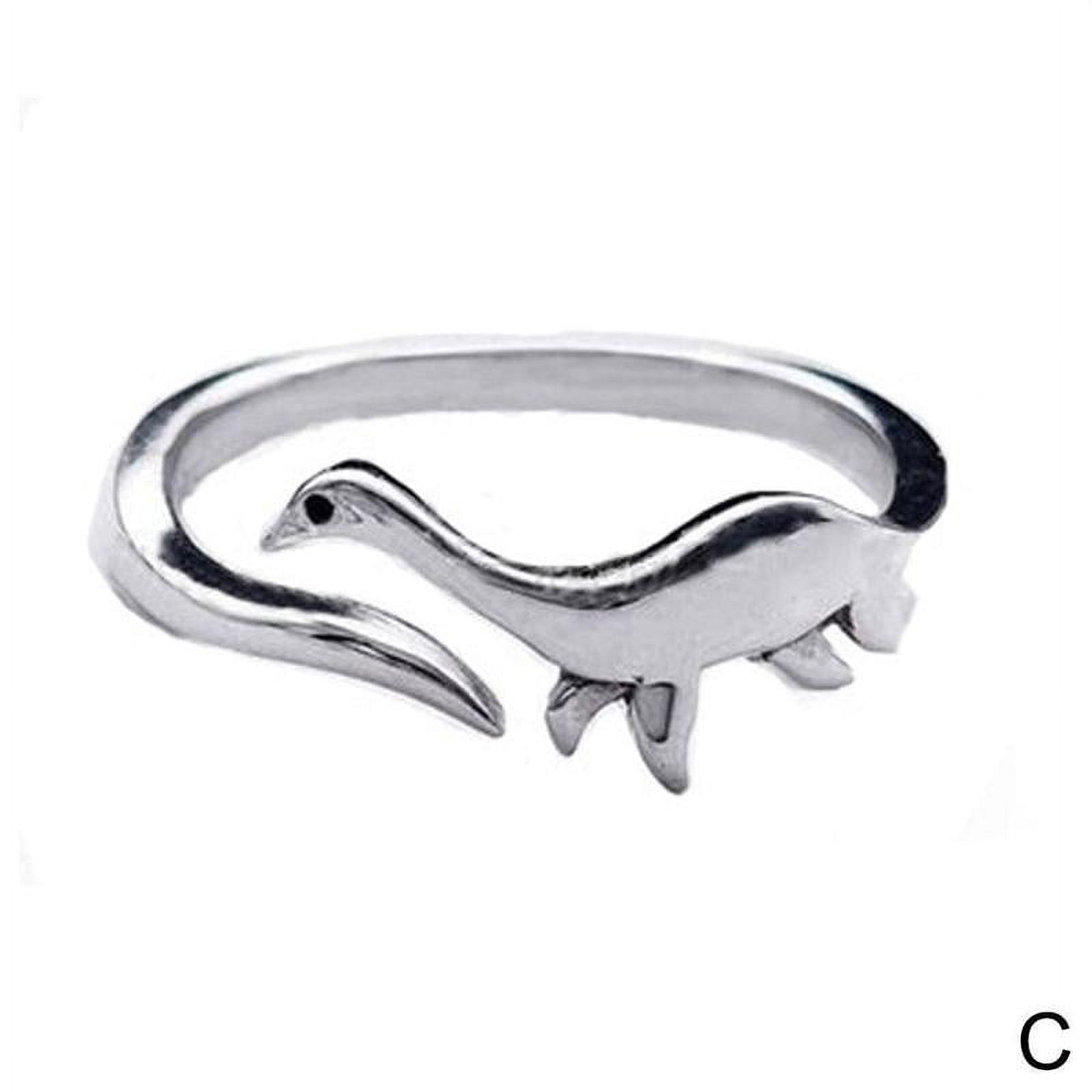 Dinosaur Ring Silver Band Ring Cute Silver Ringbest Love Giftdainty ...
