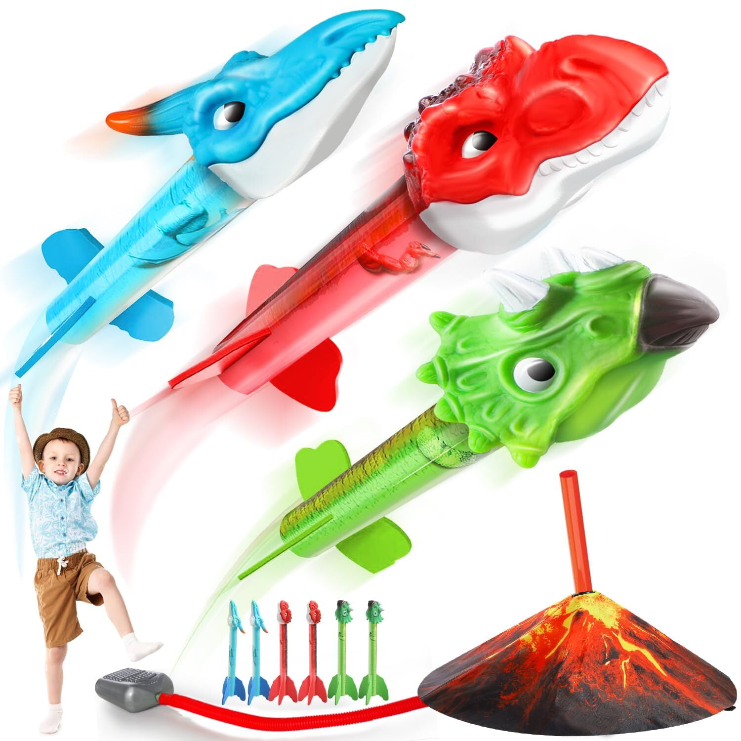 Dinosaur Rocket Launcher Toys for Kids Outdoor Outside Toys for Kid ...