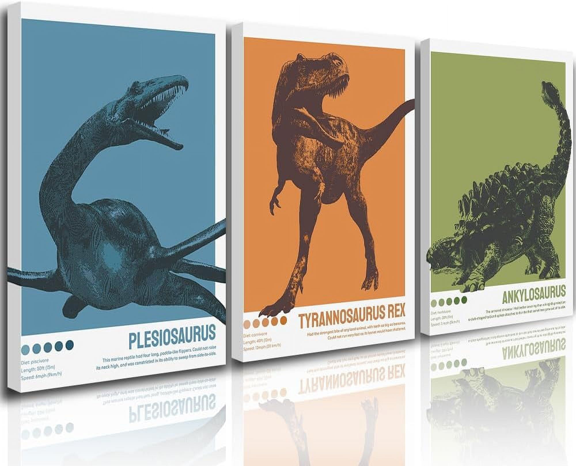 Dinosaur Room Decor for Boys Colorful Dinosaur Wall Decor Art Prints ...