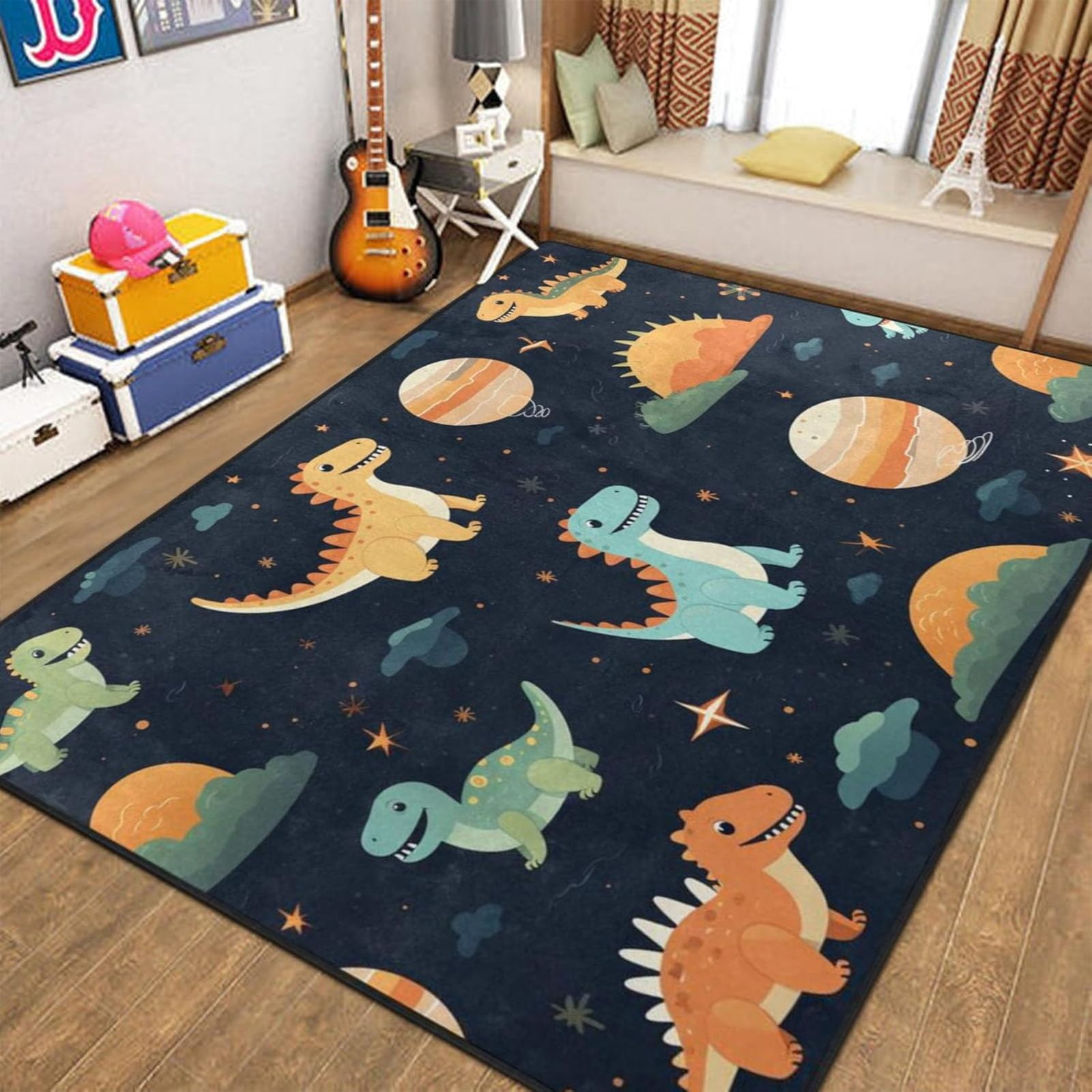 Dinosaur Rug, Kids Playmat Rugs - Kids Carpet With Rubber Backing, Cute ...