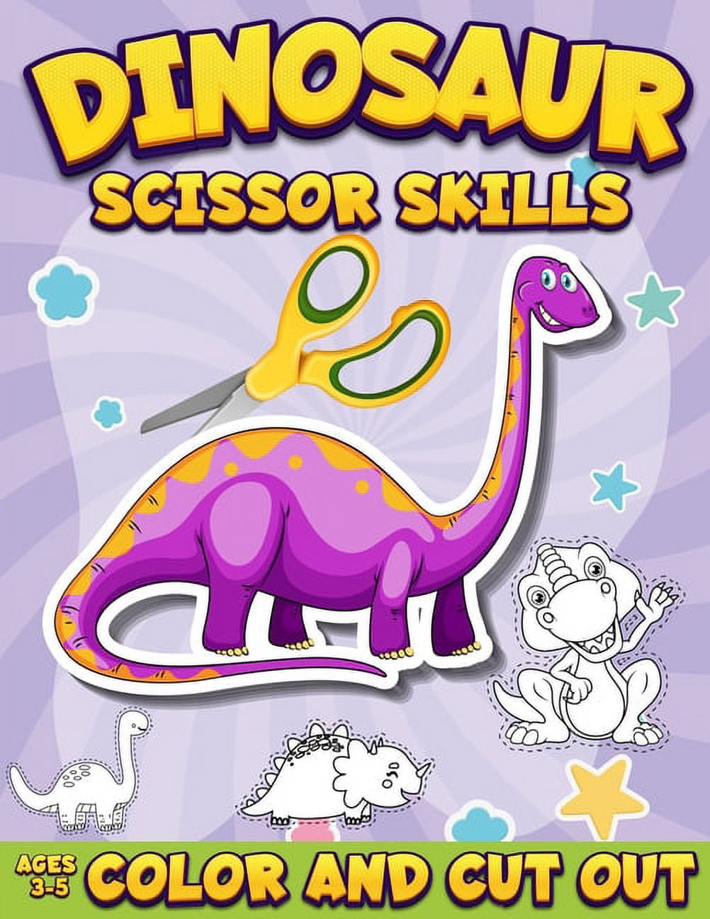 Dinosaur Scissor Skills Activity Book for Kids Ages 3-5: Color And Cut ...