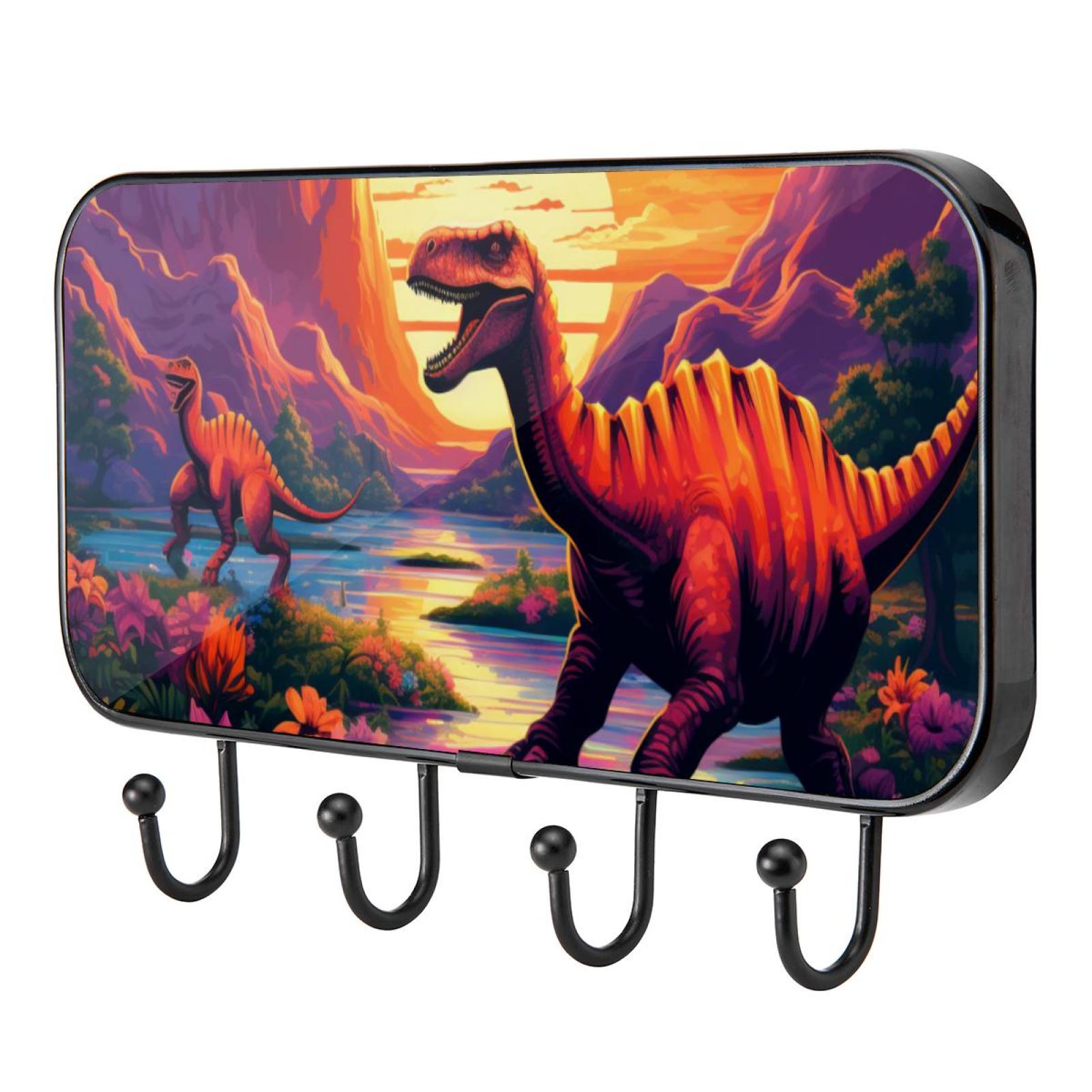 Dinosaur Self Adhesive Towel Coat Wood Iron Hooks for Home Keys Door ...