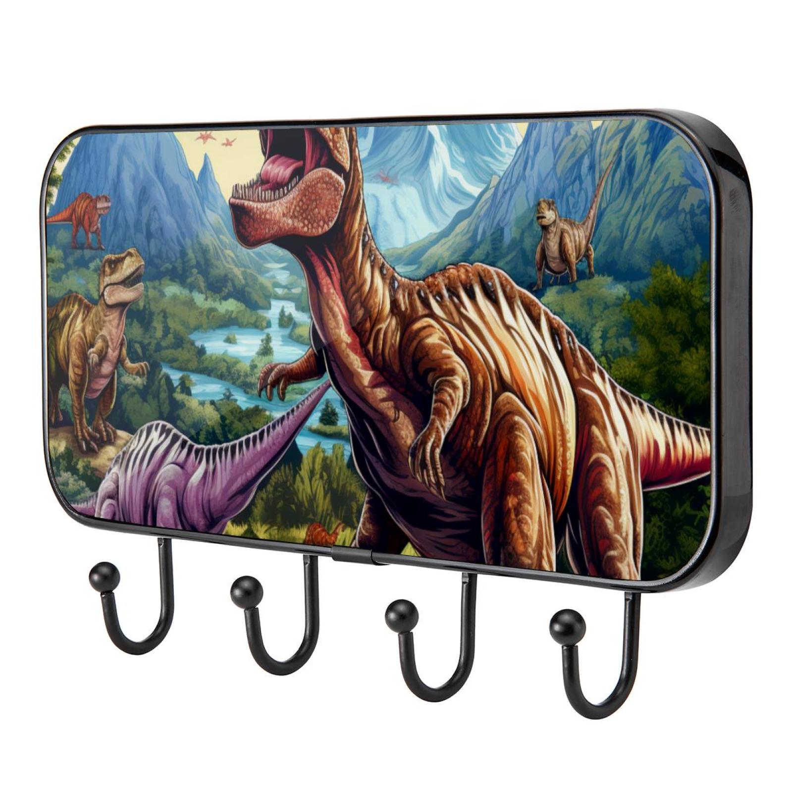 Dinosaur Self Adhesive Towel Coat Wood Iron Hooks for Home Keys Door ...