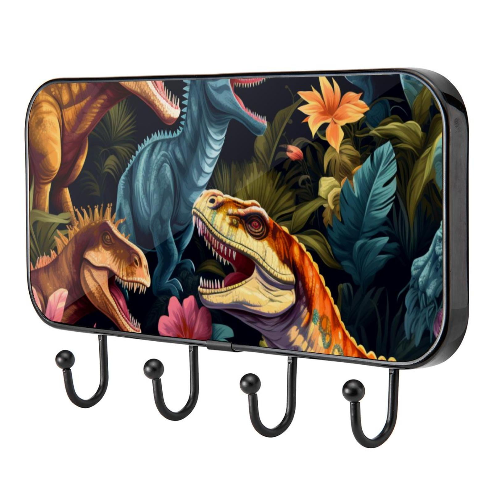 Dinosaur Self Adhesive Towel Coat Wood Iron Hooks for Home Keys Door ...