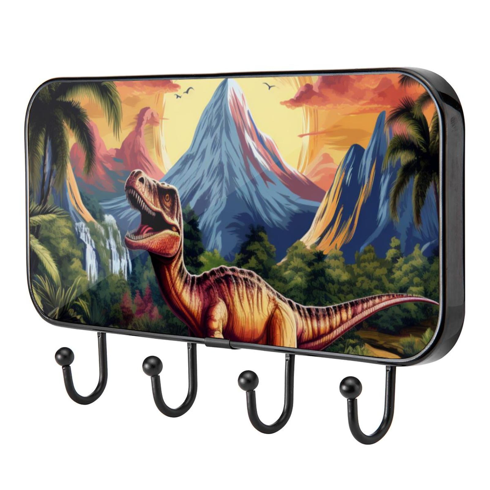 Dinosaur Self Adhesive Towel Coat Wood Iron Hooks for Home Keys Door ...