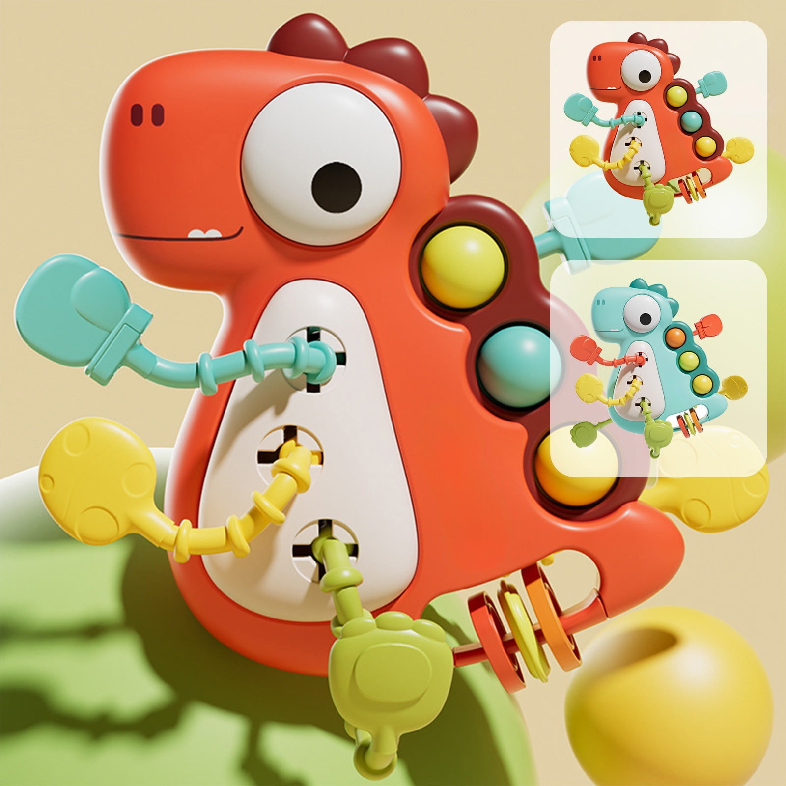 Dinosaur Sensory Pull Toy | Early Education Grasping Training Toy for ...