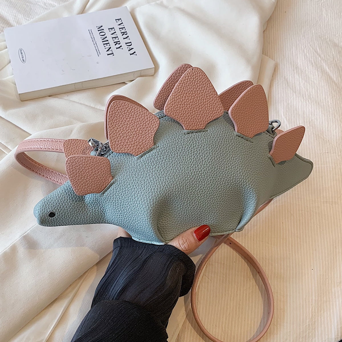 Dinosaur Shaped Crossbody Bag, Colorblock Stuffed Animal Purse, Cartoon ...