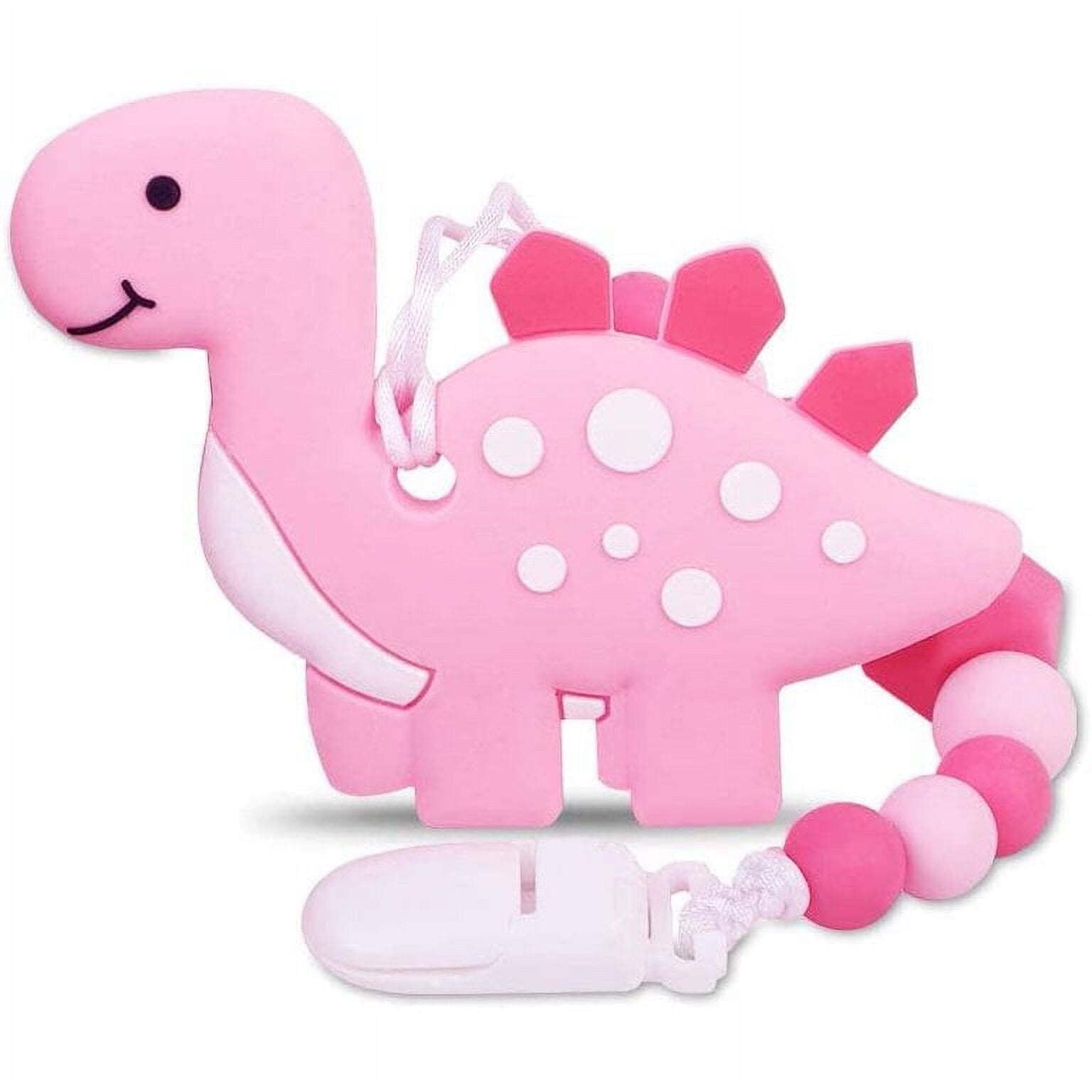 Dinosaur-Shaped Silicone Teether - Dinosaur Baby Teething Toys with ...