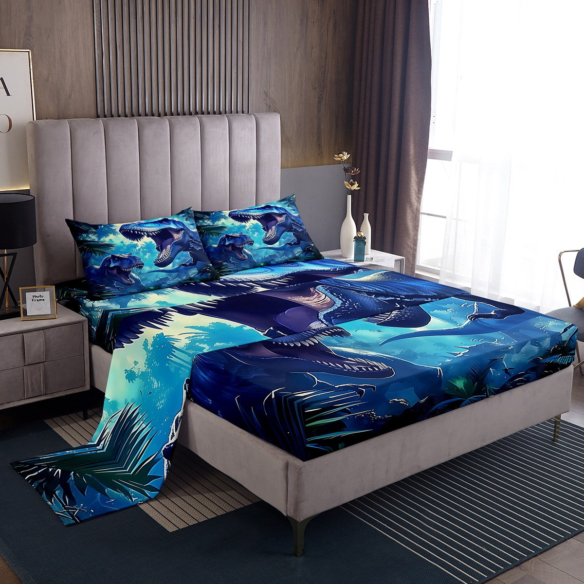 Dinosaur Sheet Set Full Size,3D Realistic Dino Bed Sheets Set ...