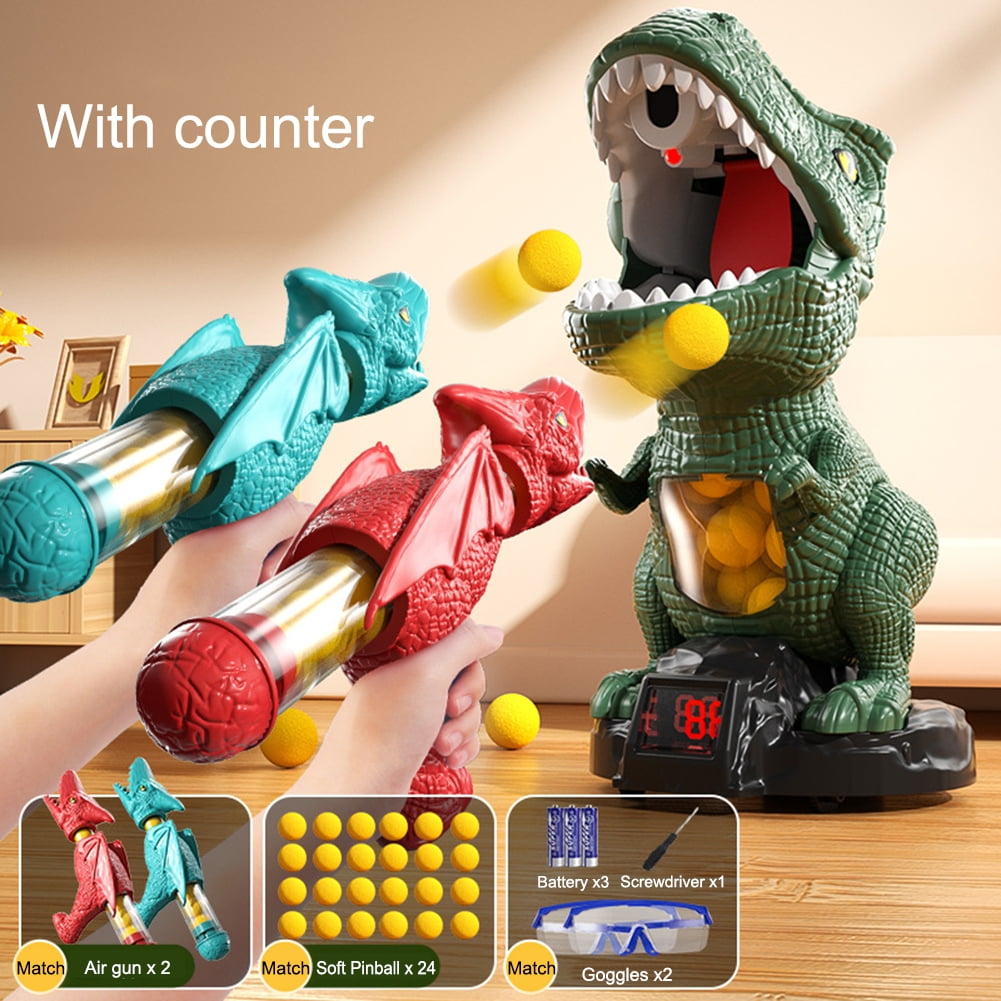 Dinosaur Shooting Toy for Boys Girls with Air Pump Launcher, Movable ...