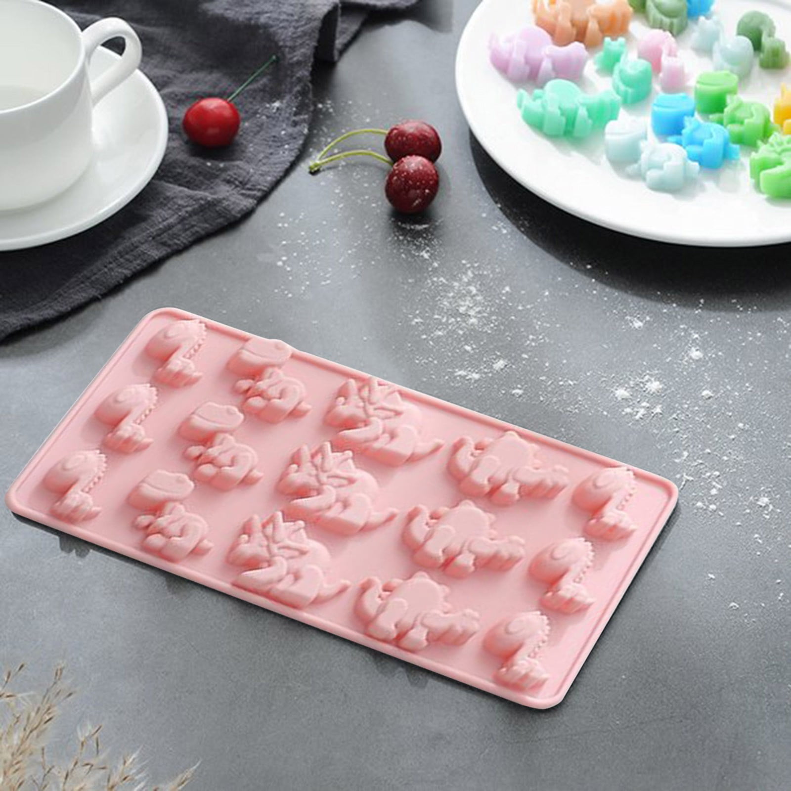Dinosaur Silicone Molds, Silicone Mold Making Kit, 15 Slots Cute ...