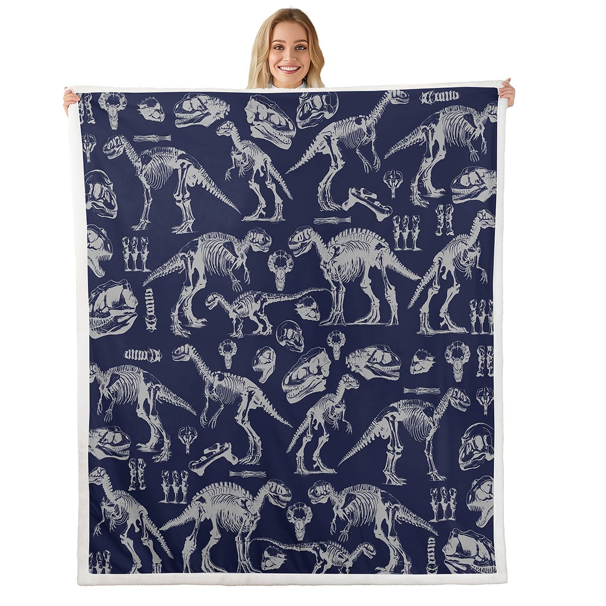 Dinosaur Skeleton Bed Blanket,Dinosaur Sugar Skull Throw Blanket ...