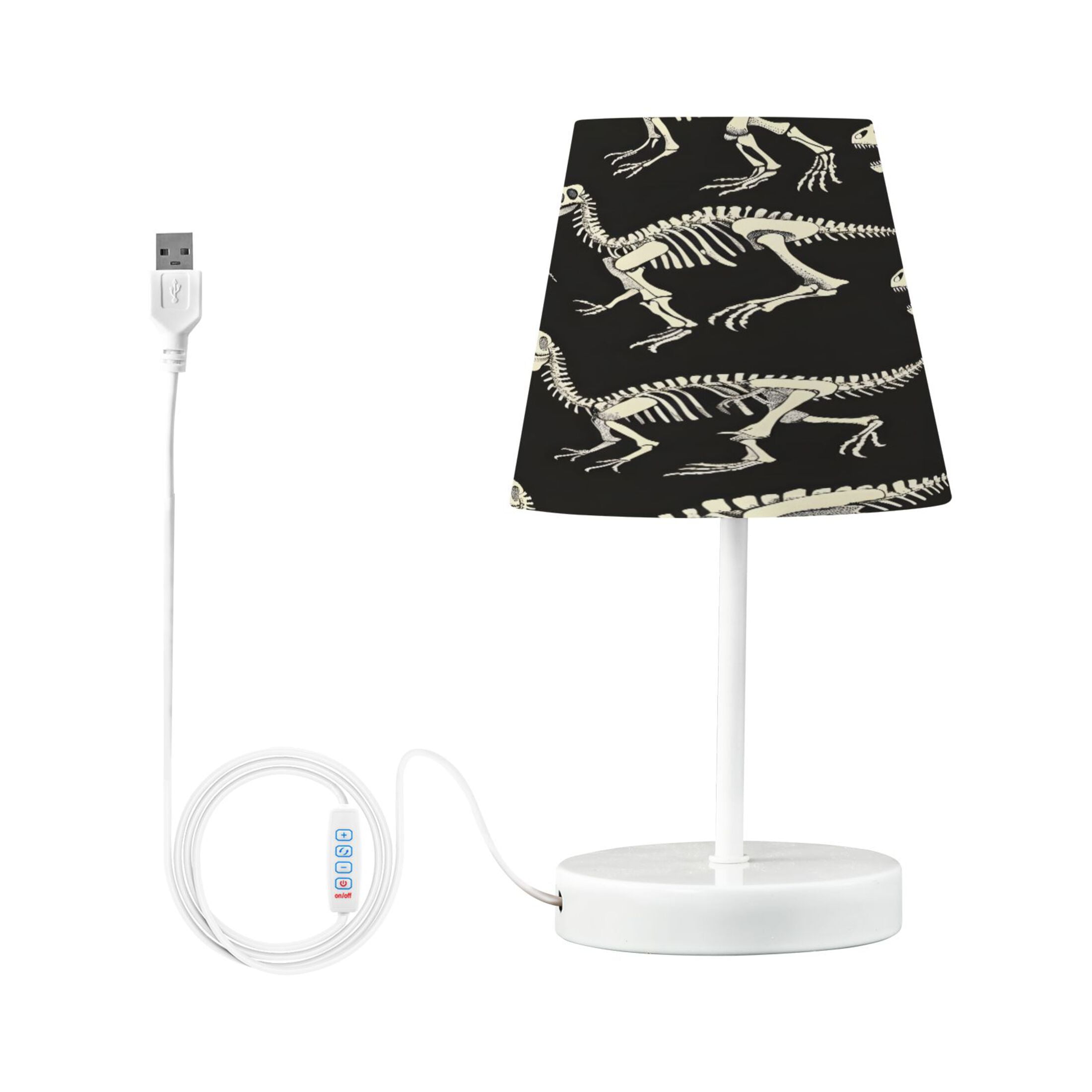Dinosaur Skeleton Desk Lamp LED Table Nightstand Lamps with 3 Color ...