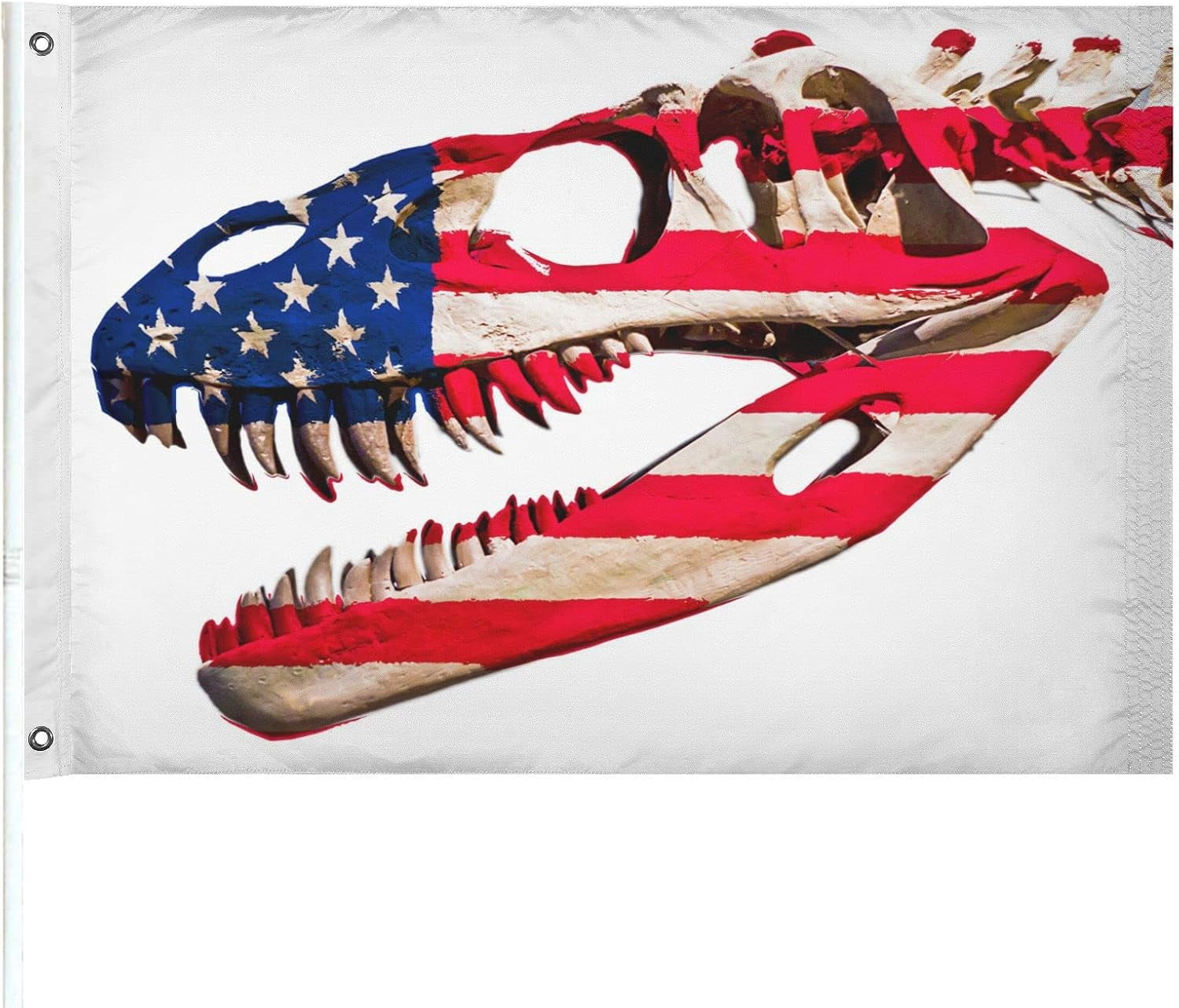 Dinosaur Skeleton Usa Flag Outdoorn Garden Flag for Outside Funny Flags ...