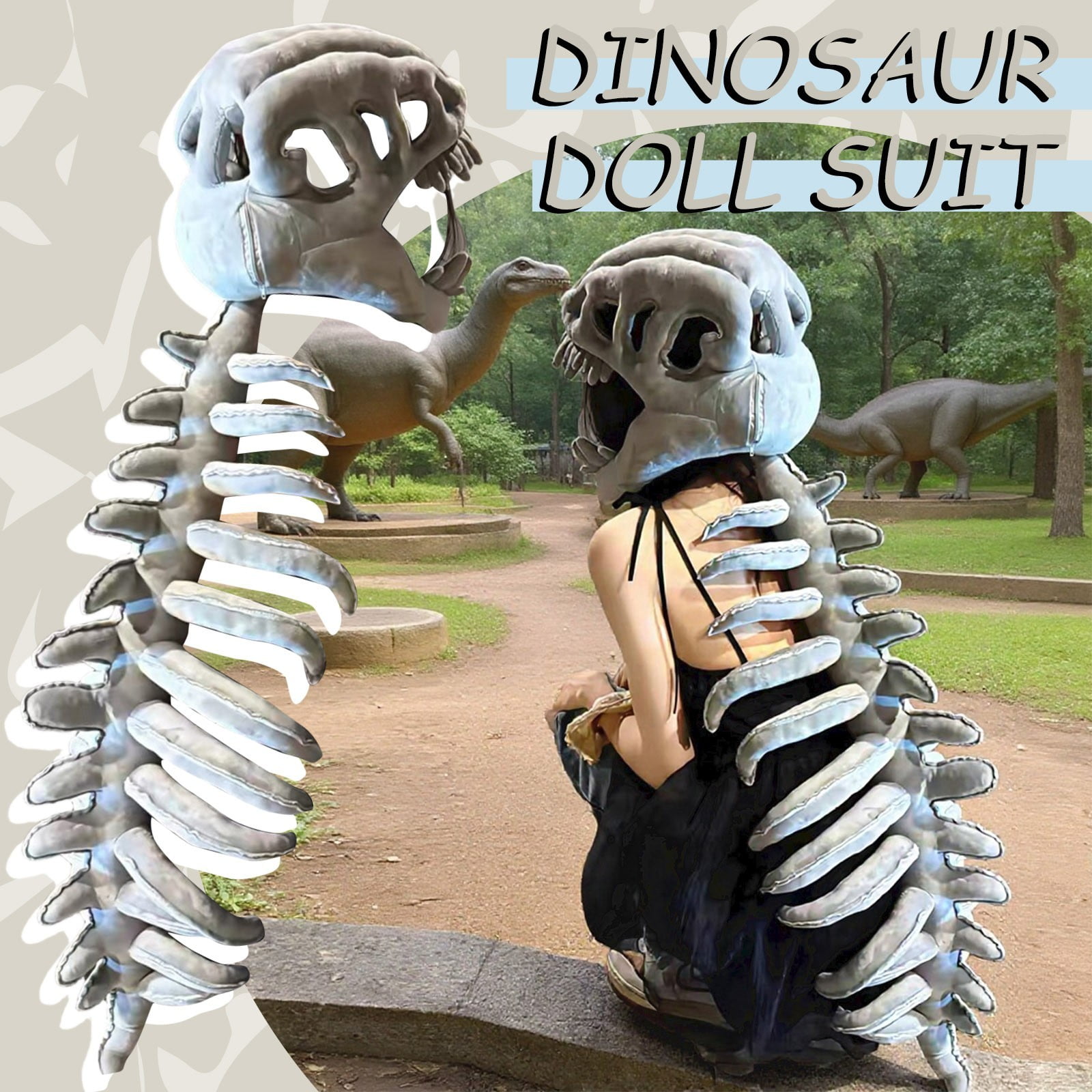 Dinosaur Skeleton Wearable Plush Costumes Headgear, Stuffed Animals ...