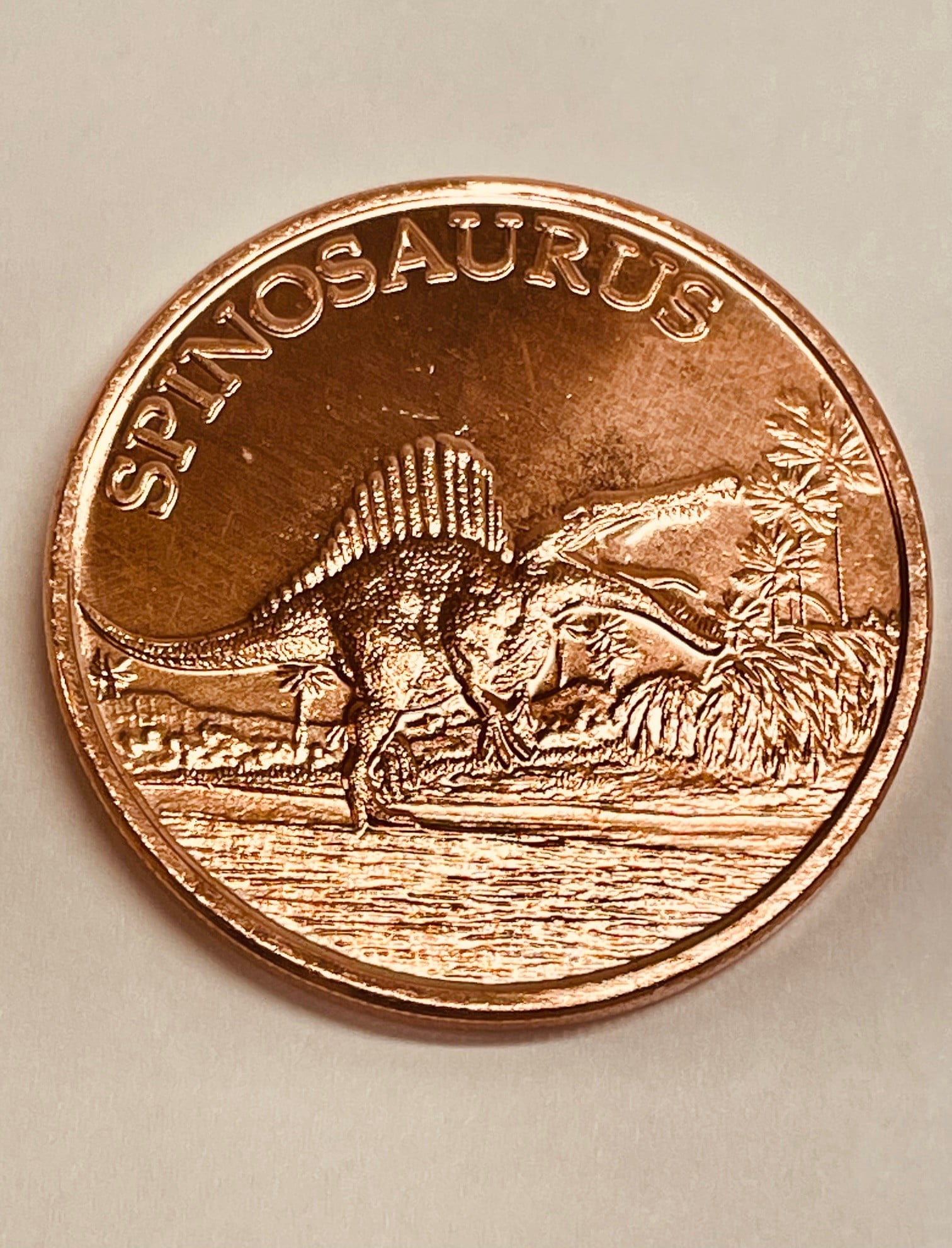 Dinosaur Spinosaurus one Ounce Copper Coin with C.O.A. from REEDERSONG ...