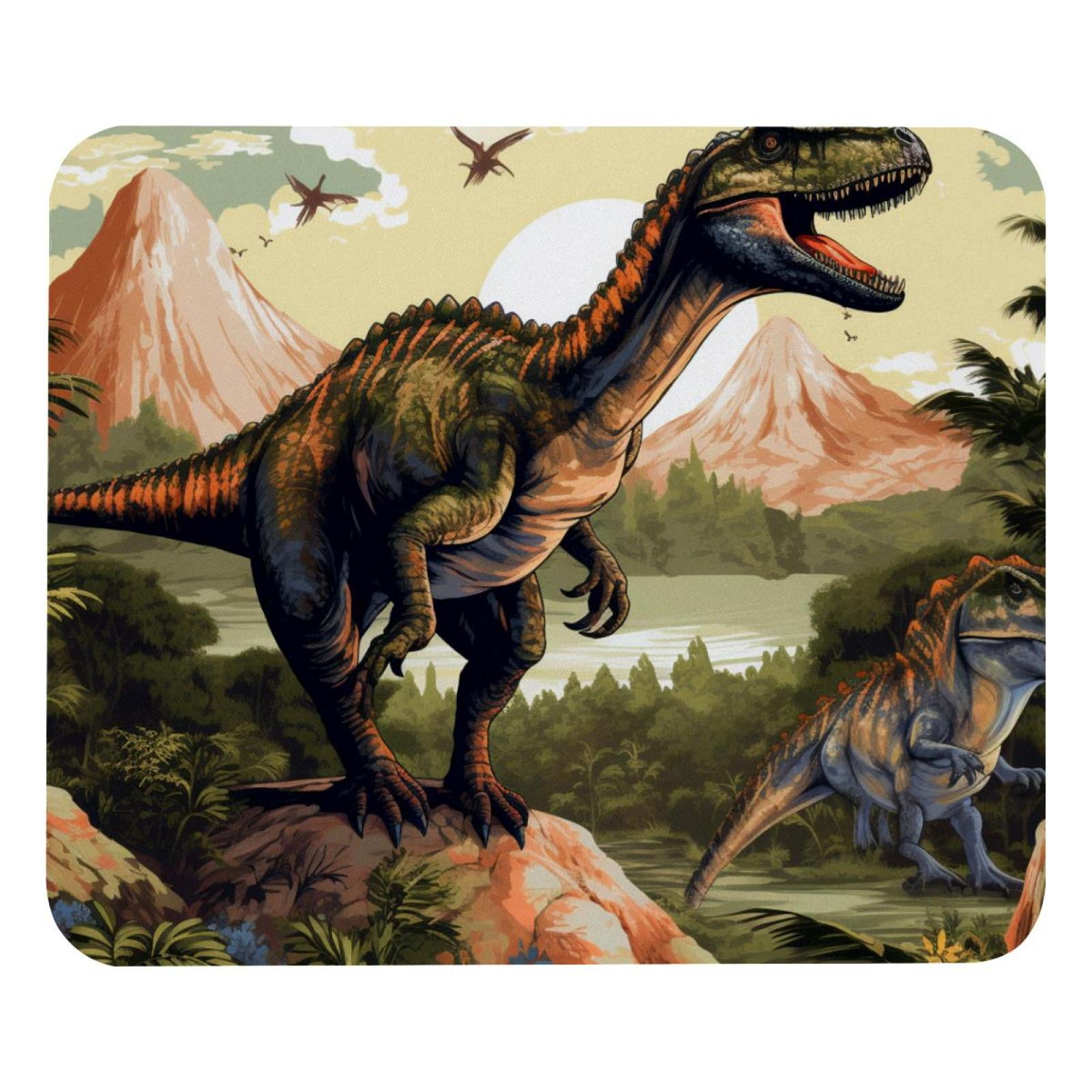 Dinosaur Square Desk Mat Gaming Mouse Pad, 8.3x9.8 Inch Non-Slip Rubber ...