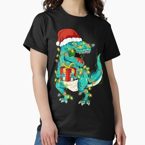 Dinosaur St. Nick For Christmas Tree Lights With A T-Rex And A St. Nick ...