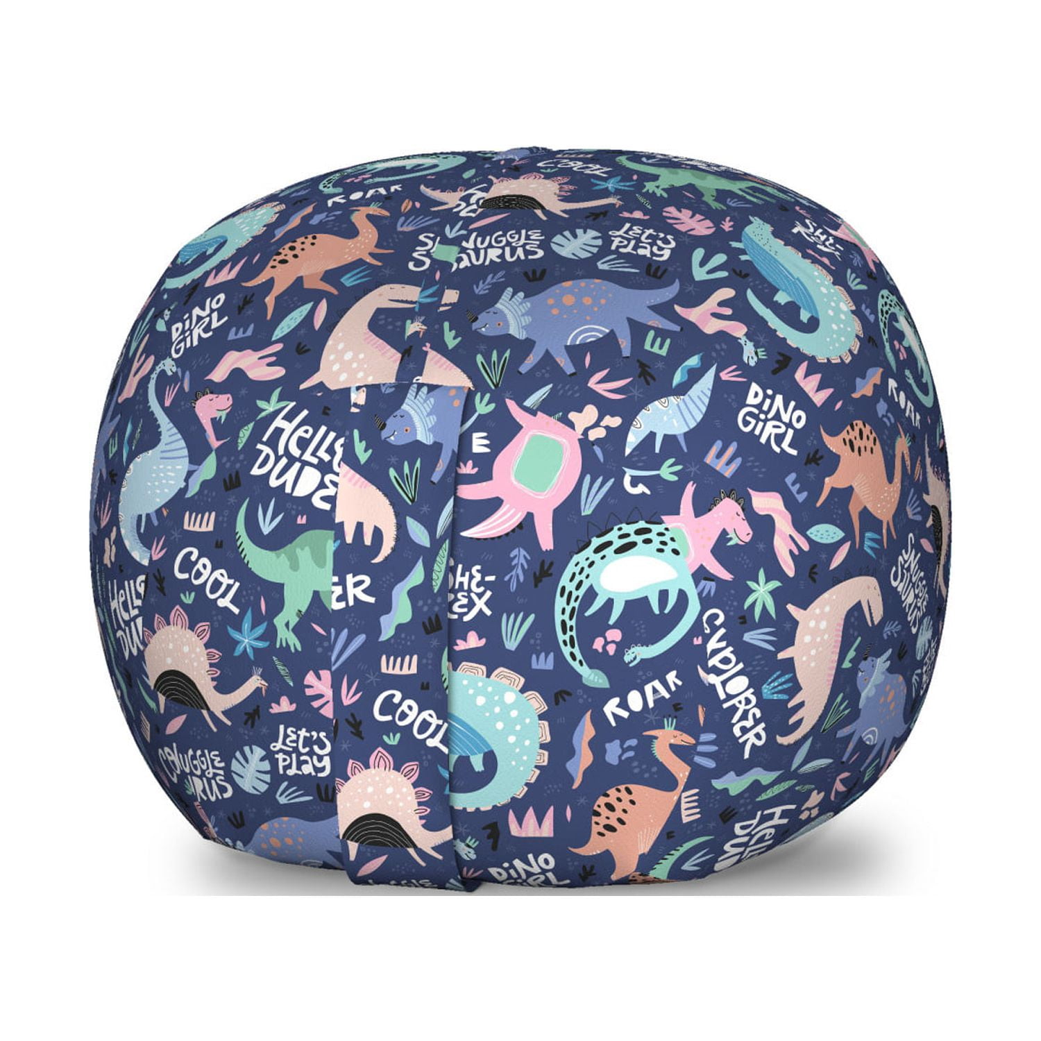 Dinosaur Storage Toy Bag Chair, Cartoonish Abstract Extinct Animals She ...