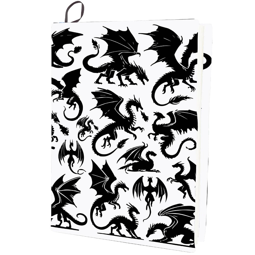 Dinosaur Stretchable Book Cover Black Reusable Washable Large Nylon ...