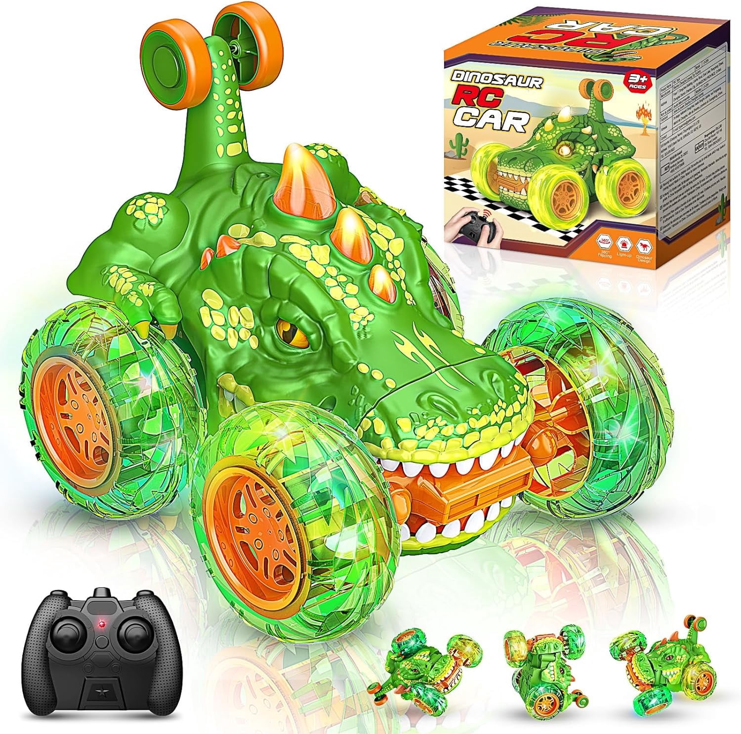 Dinosaur Stunt RC Car, Cool Rechargeable Remote Control Car with 360 ...