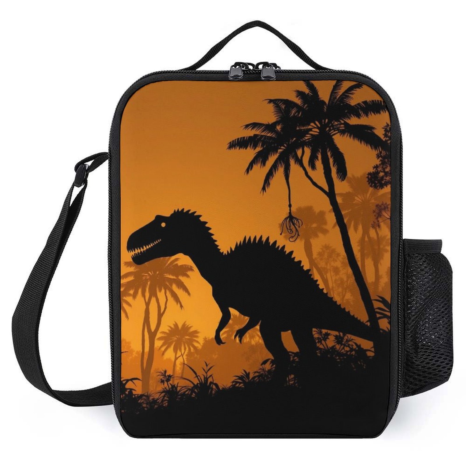 Dinosaur Sunset Silhouette Lunch Bag Insulated Meal Bag Reusable Lunch ...