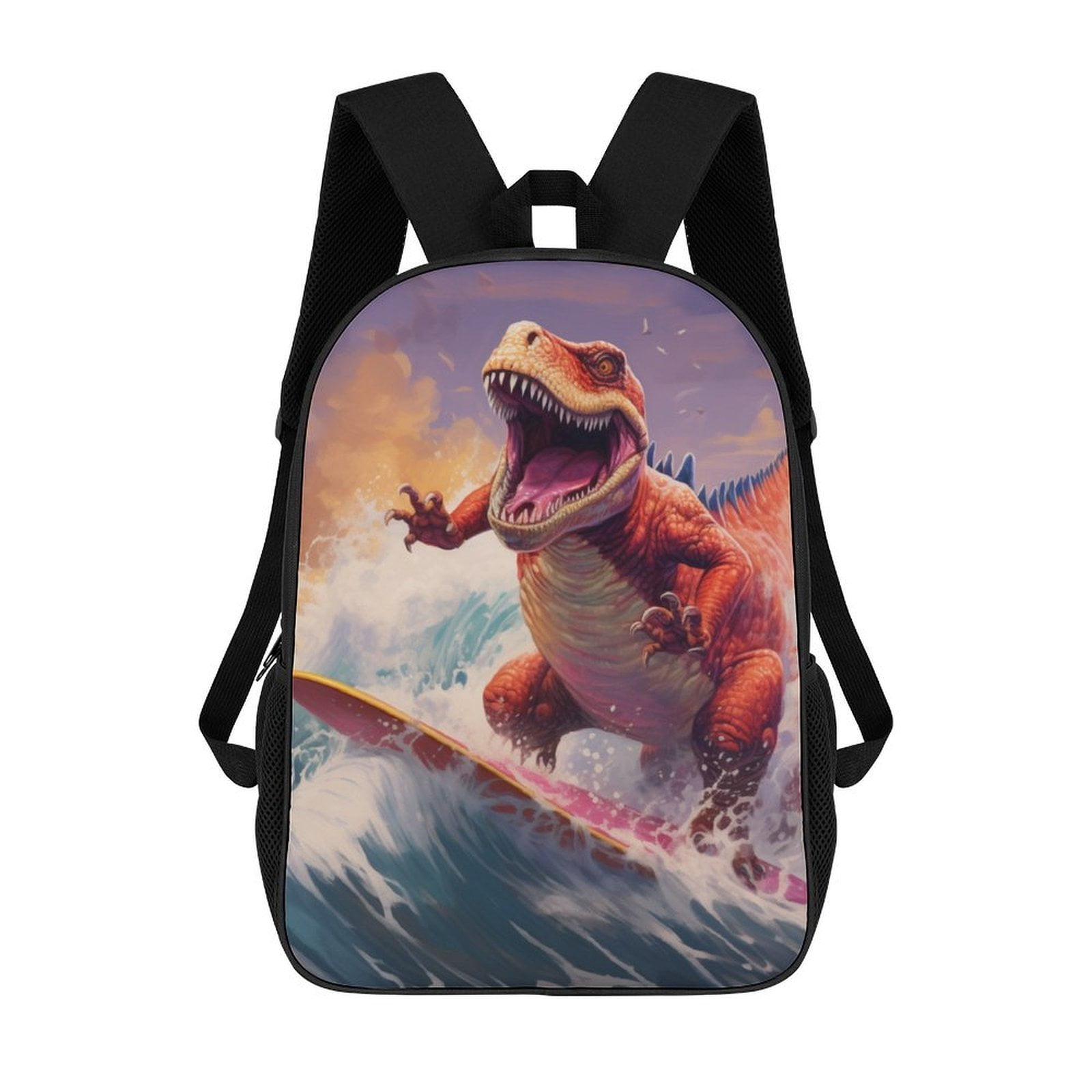 Dinosaur Surfing Epic Ocean Wave Backpacks for Backpack for Bookbag ...