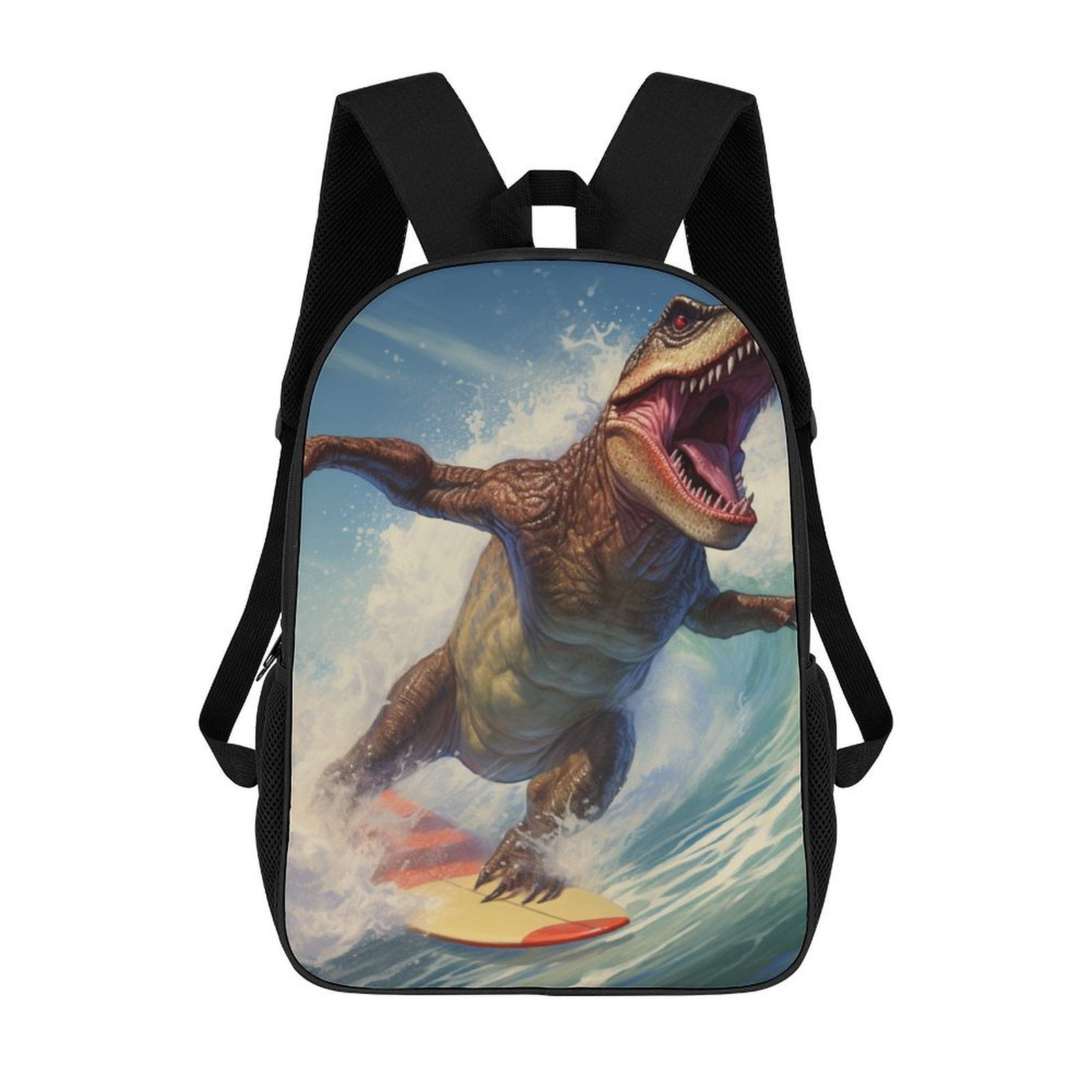 Dinosaur Surfing Ocean Wave Fun Teenage Backpack Middle Students ...
