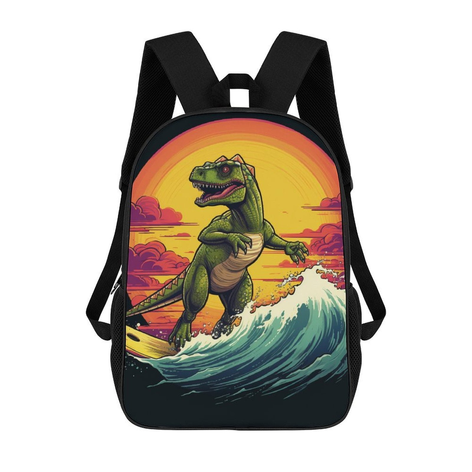 Dinosaur Surfing Sunset Wave Cool Art Backpacks for Backpack for ...