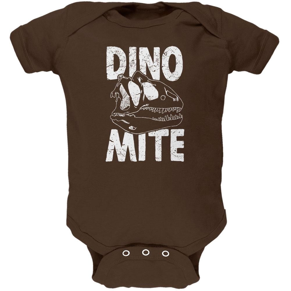 Dinosaur T-Rex DINO-MITE Dynamite Soft Baby One Piece Brown 9-12 M ...